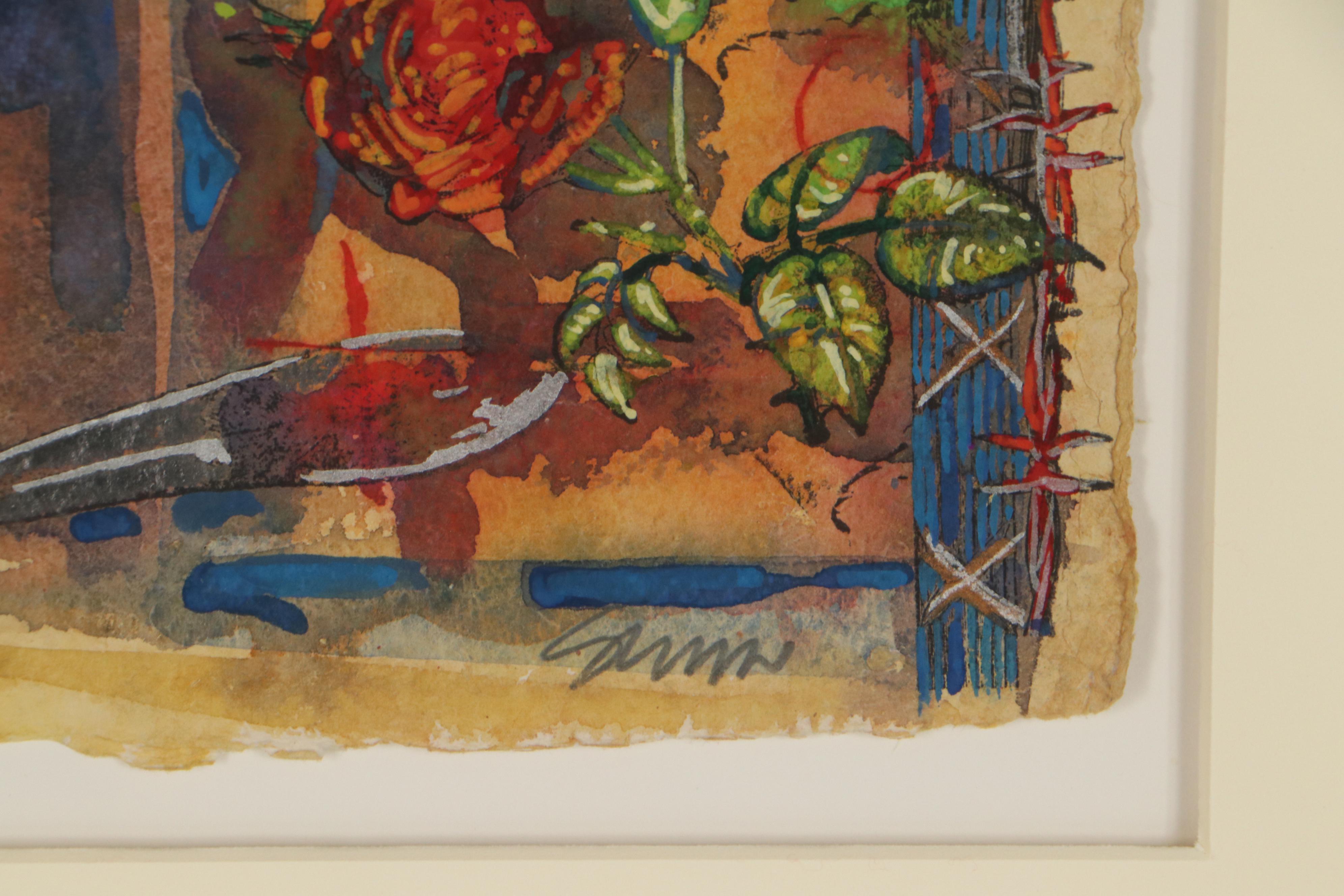 Sarah Roush Mixed Media Painting "Day of the Dead II" | EBTH