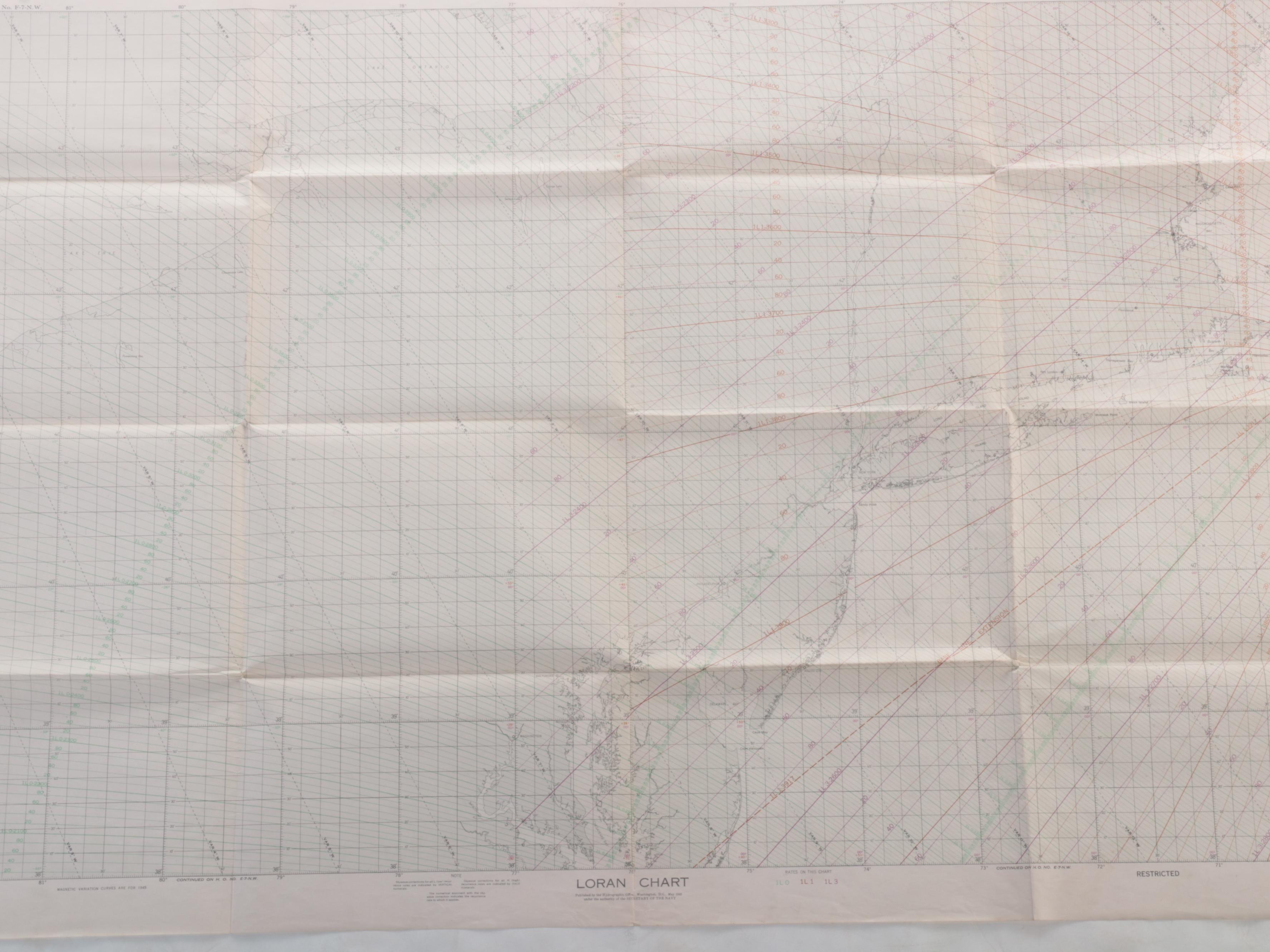 World War II U.S. Navy Atlantic Convoy LORAN Chart Maps | EBTH