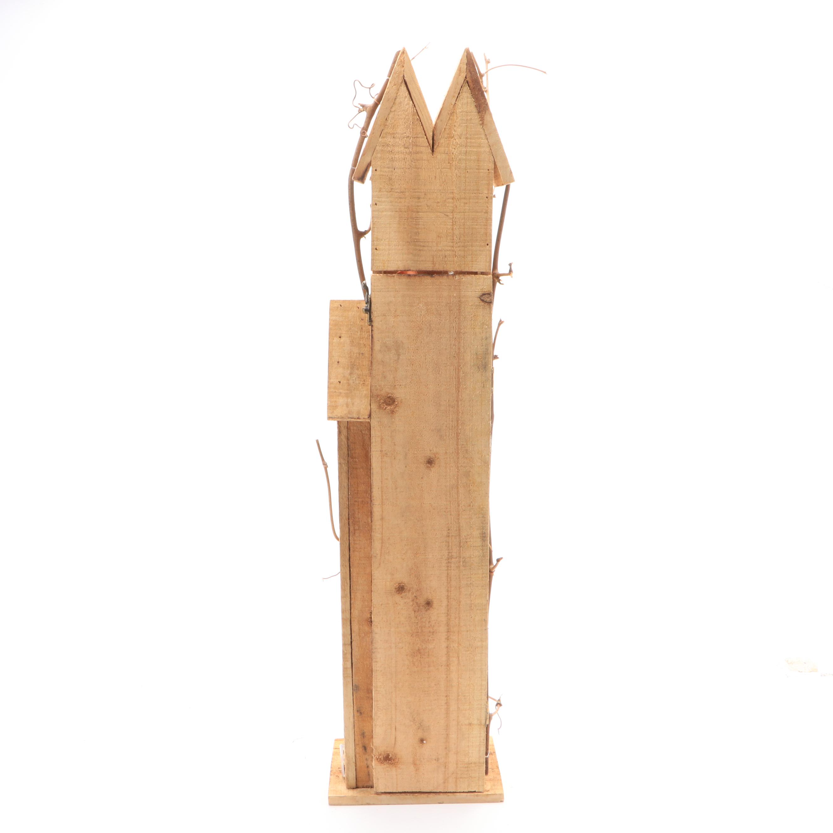 Wooden Illuminated Church Towers with Twig Tree | EBTH