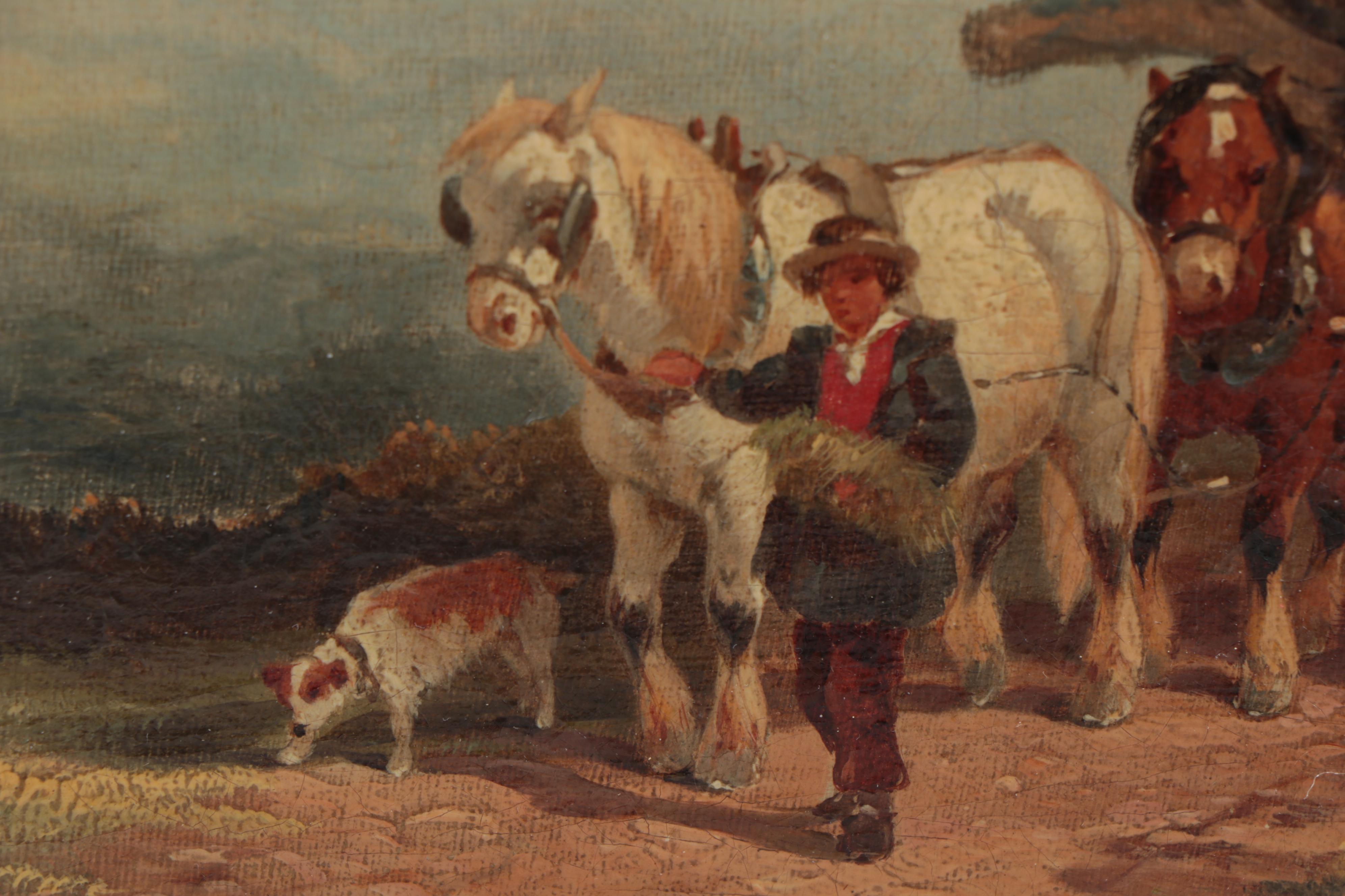 Joseph Horlor Oil Painting "Timber Hauling," Circa 1855 | EBTH