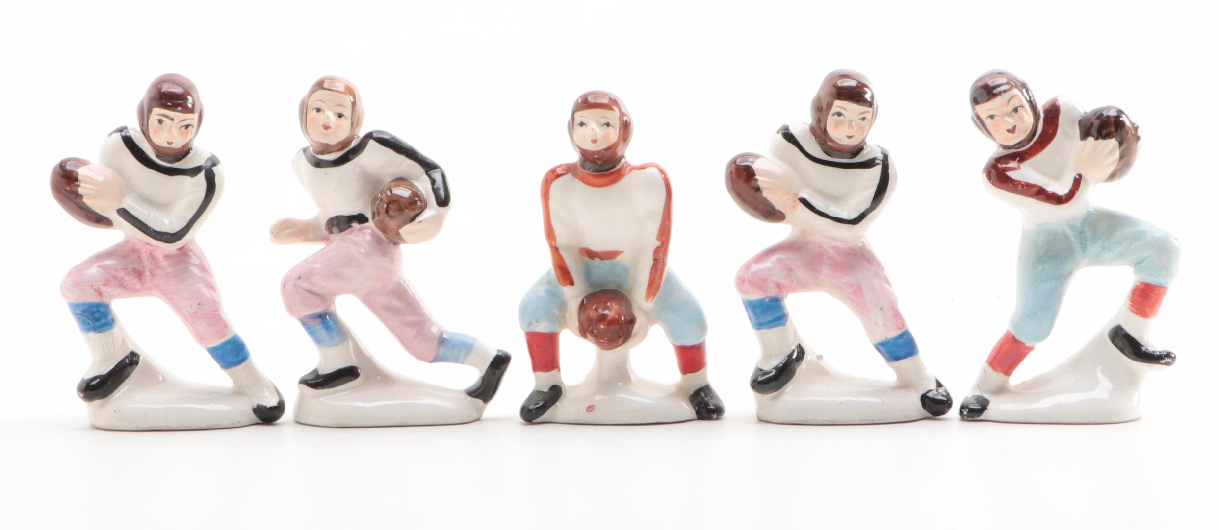 Japanese Ceramic Football Player Action Figurines, Vintage | EBTH