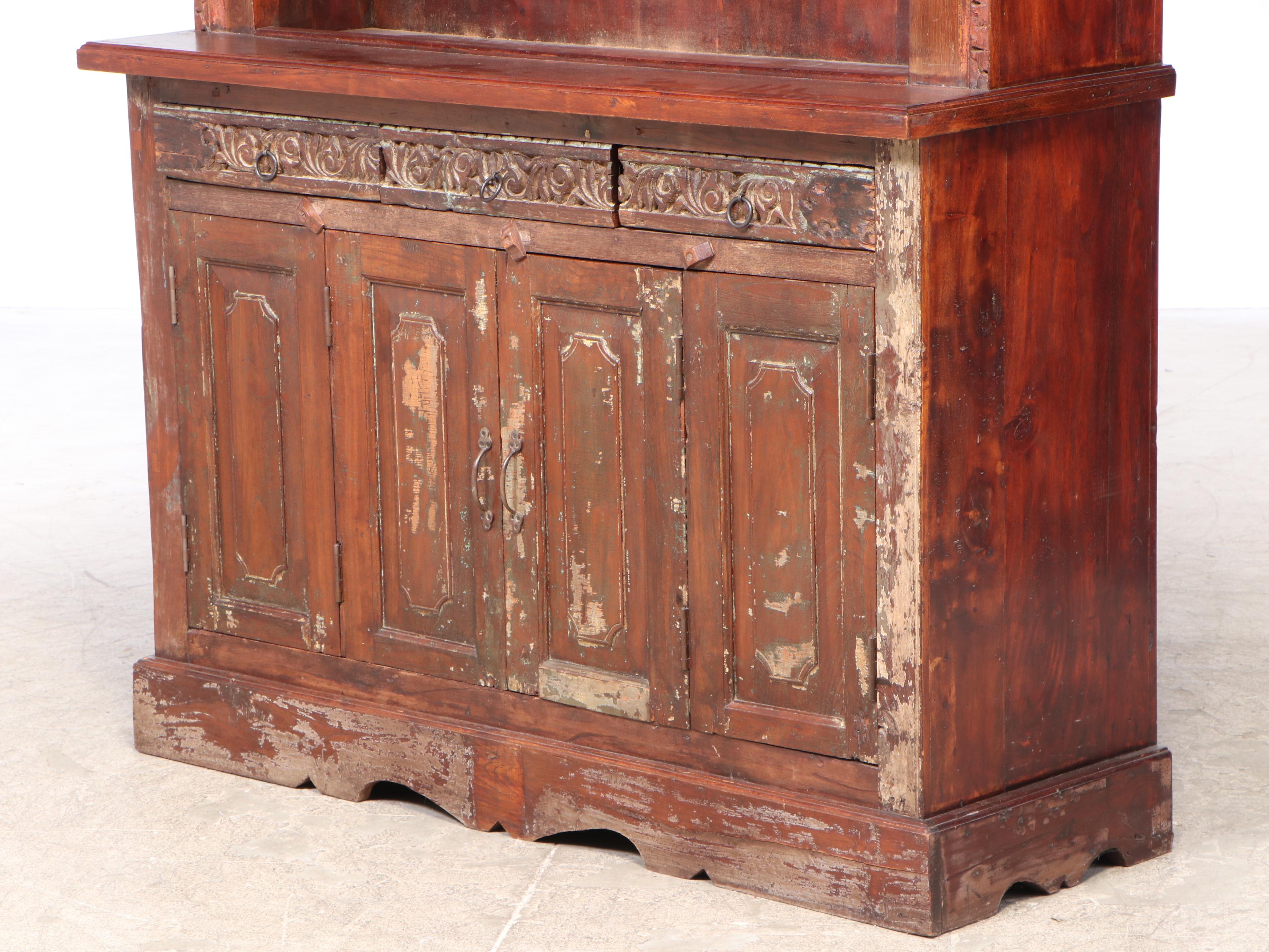 East Indian Carved Bookcase Cabinet | EBTH