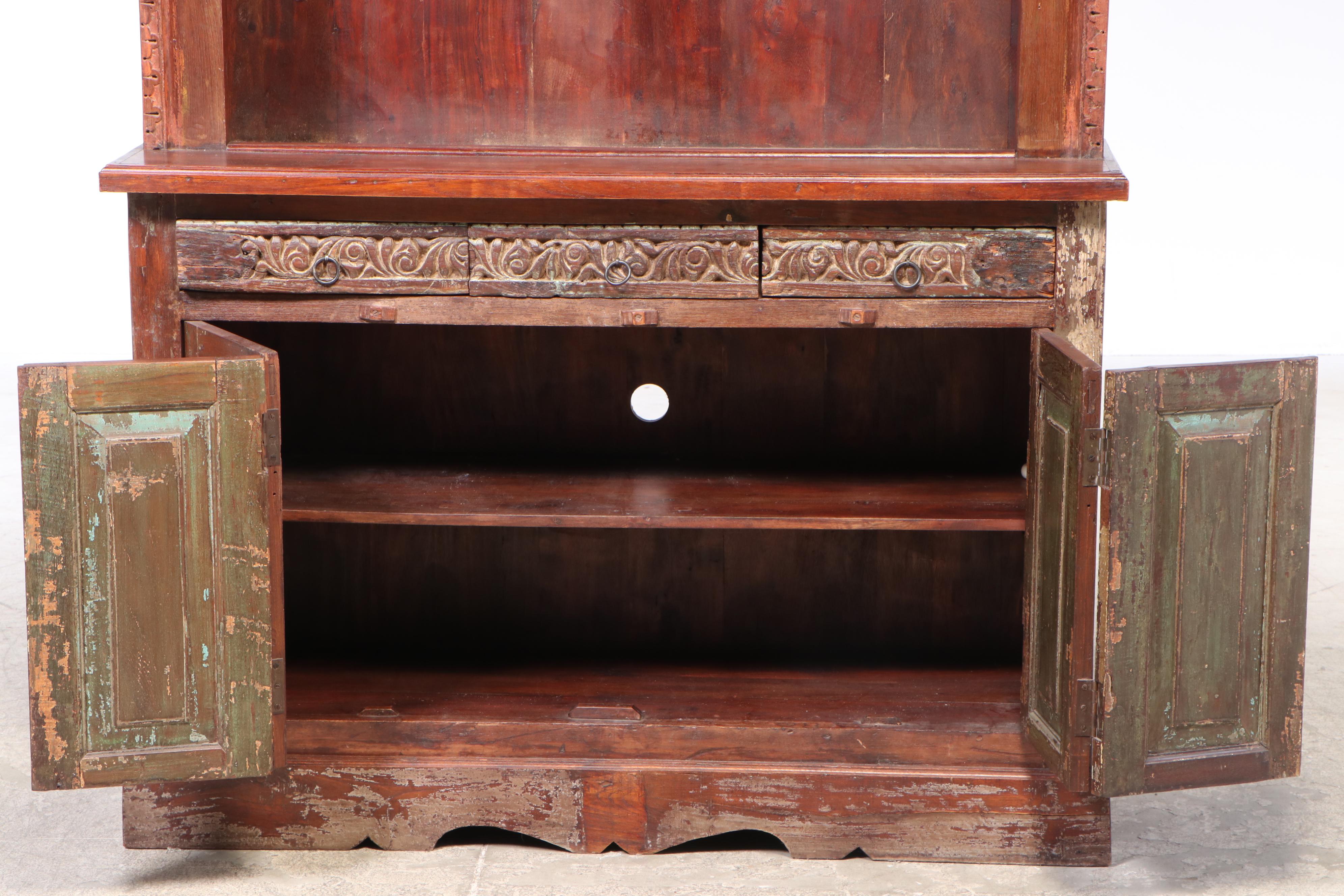 East Indian Carved Bookcase Cabinet | EBTH