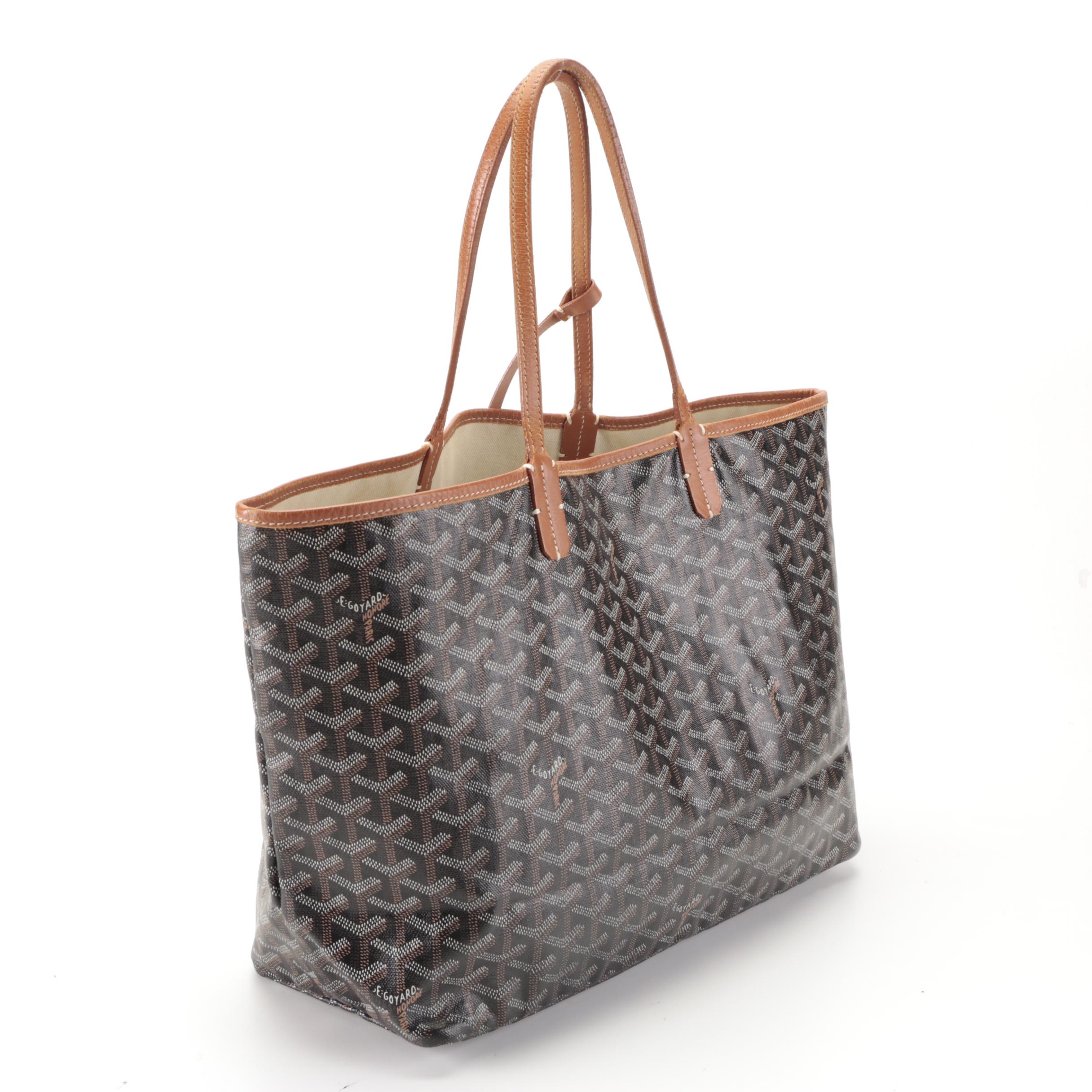 Goyard Saint Louis Tote Bag and Pouch in Goyardine Canvas and Leather ...