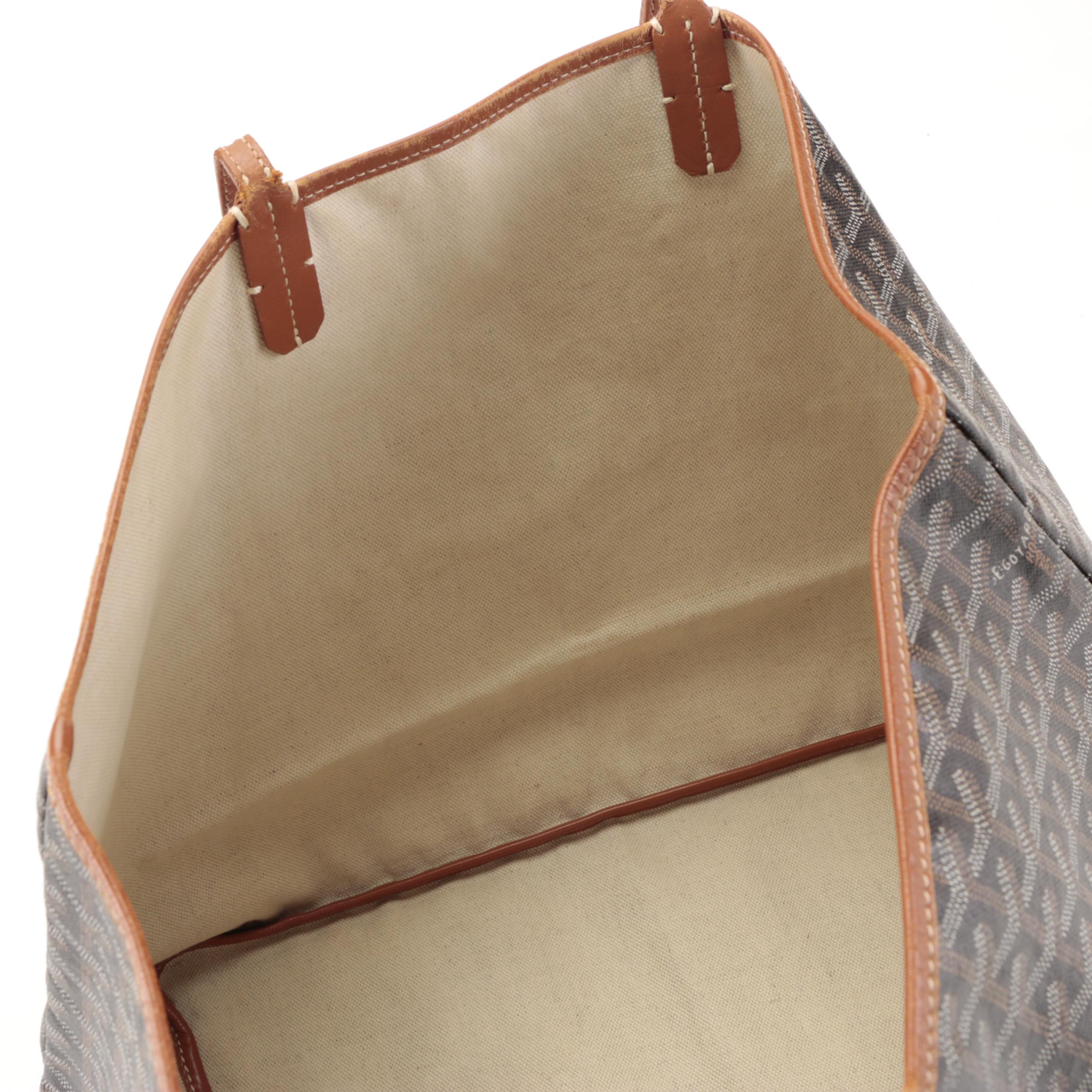 Goyard Saint Louis Tote Bag and Pouch in Goyardine Canvas and Leather ...