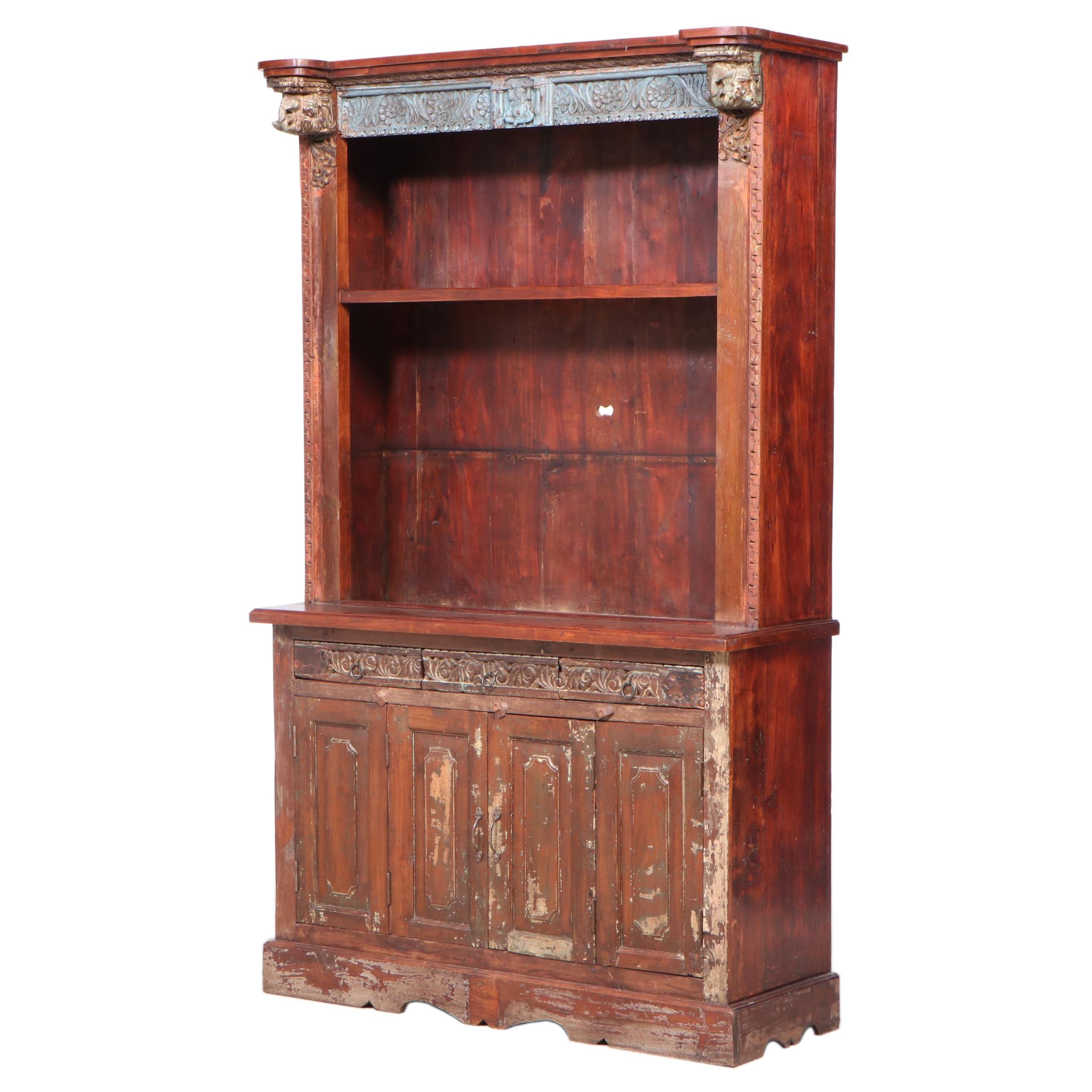 East Indian Carved Bookcase Cabinet | EBTH