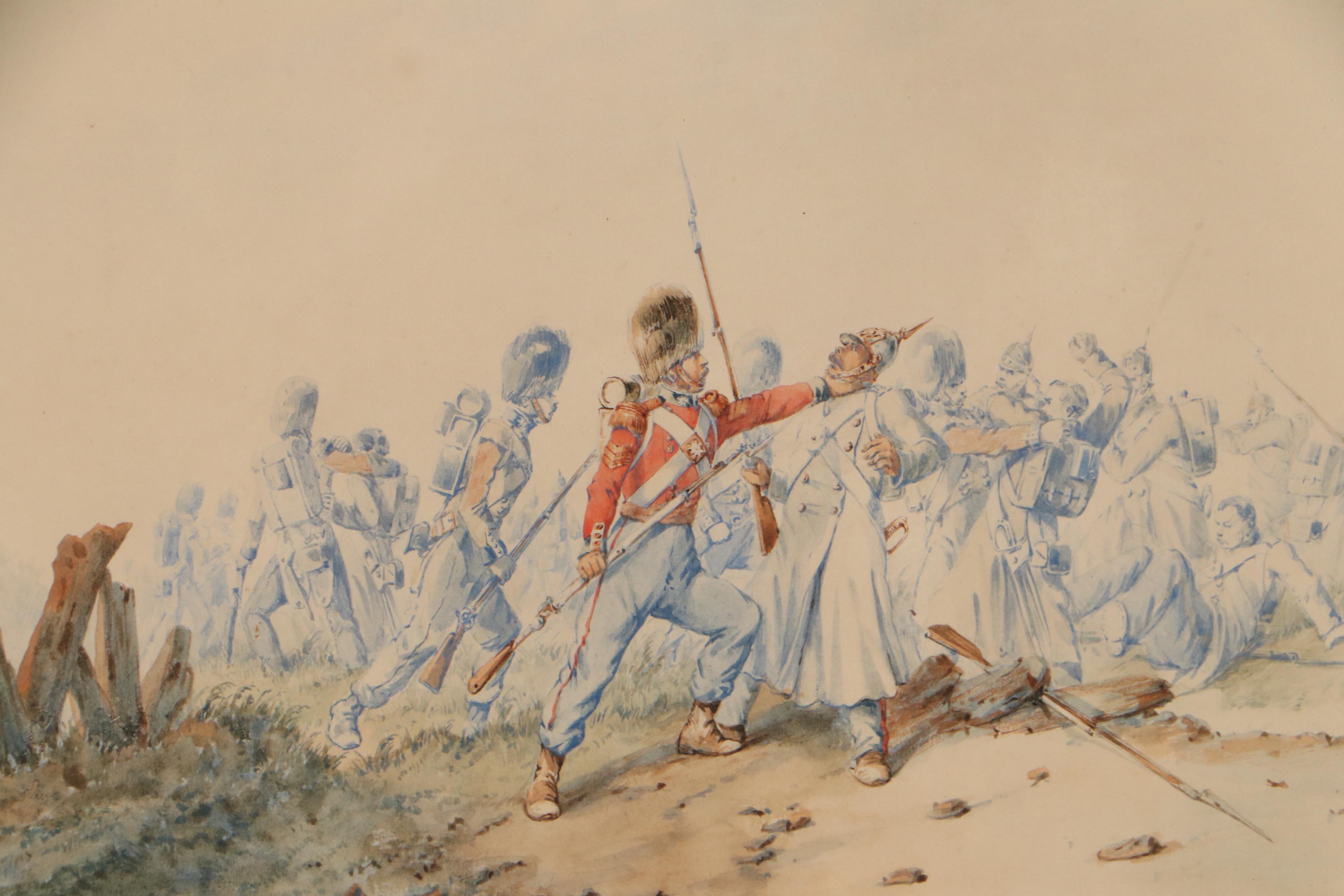 Orlando Norie Watercolor Painting of Battle, Late 19th Century | EBTH