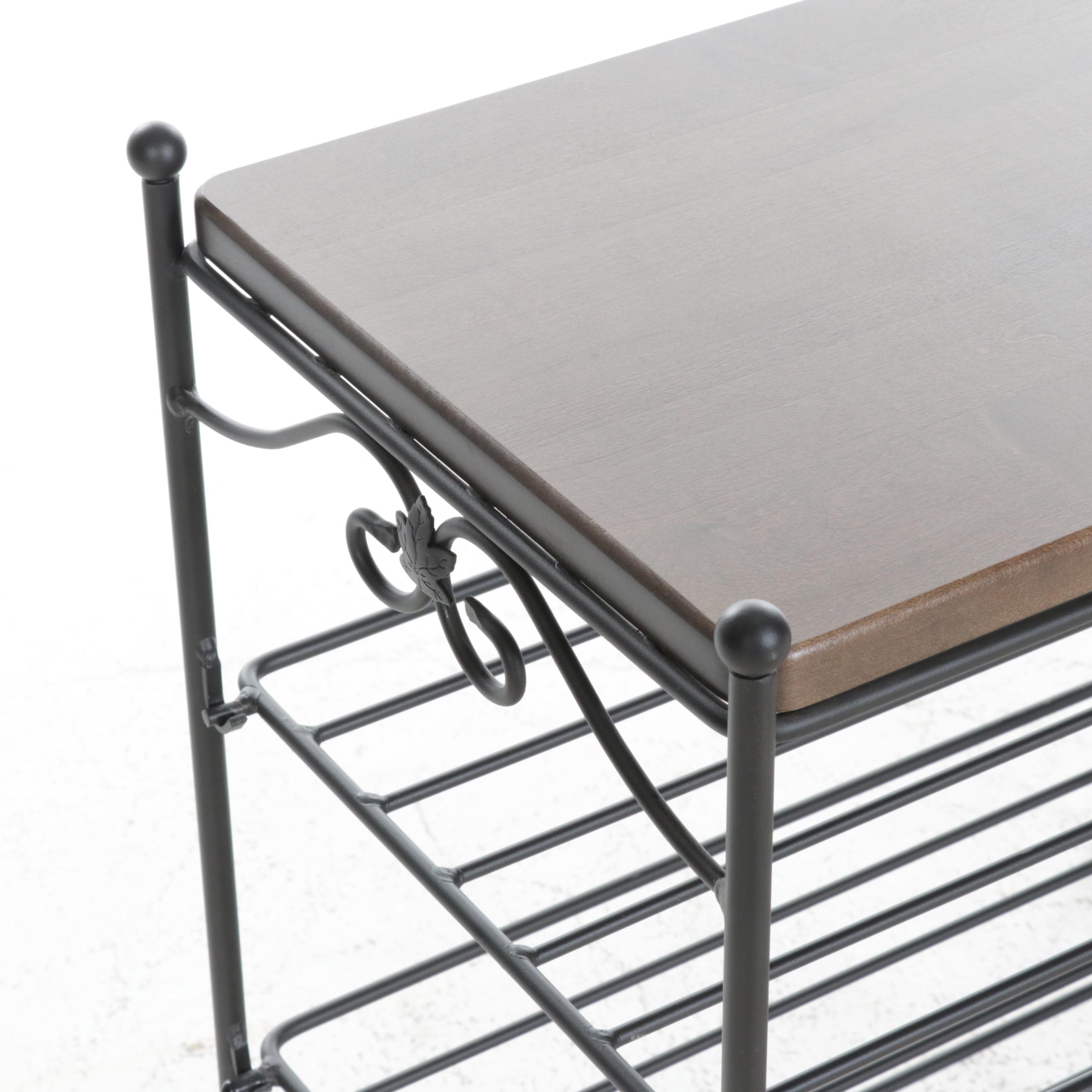 Longaberger Metal and Wood Four-Tier Side Tables, Pair | EBTH