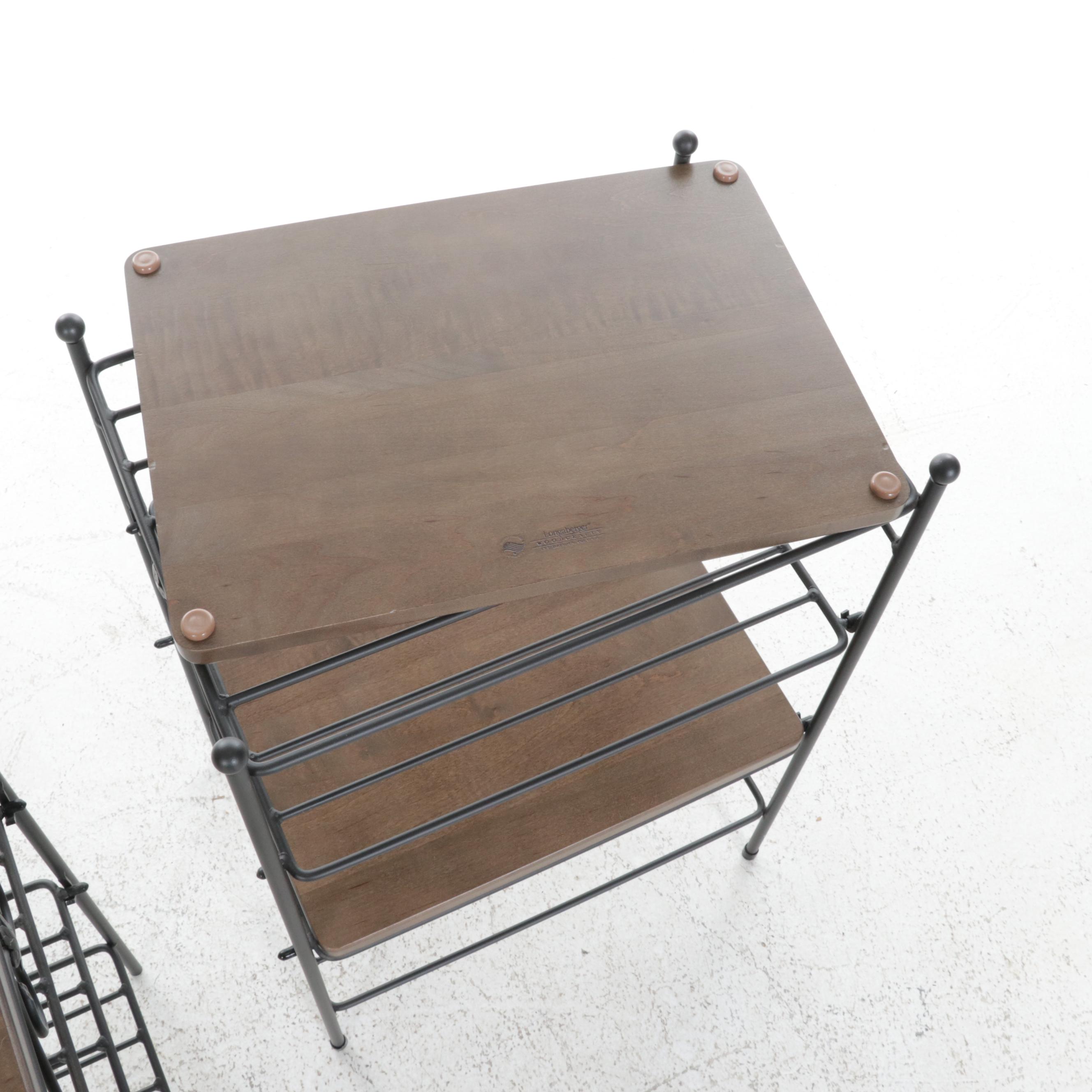 Longaberger Metal and Wood Four-Tier Side Tables, Pair | EBTH