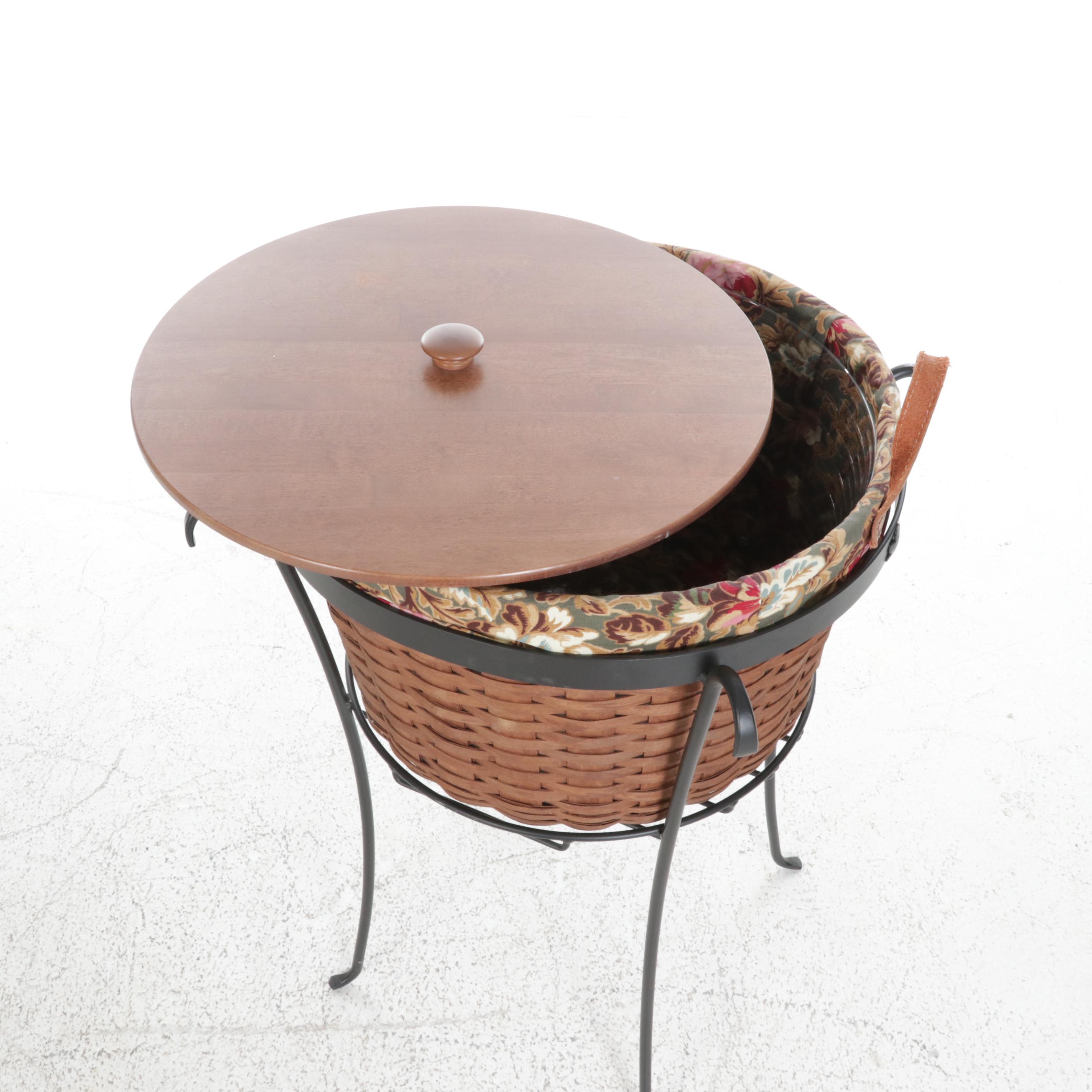 Longaberger Table with Cutting Board Top and Interchangeable Basket ...