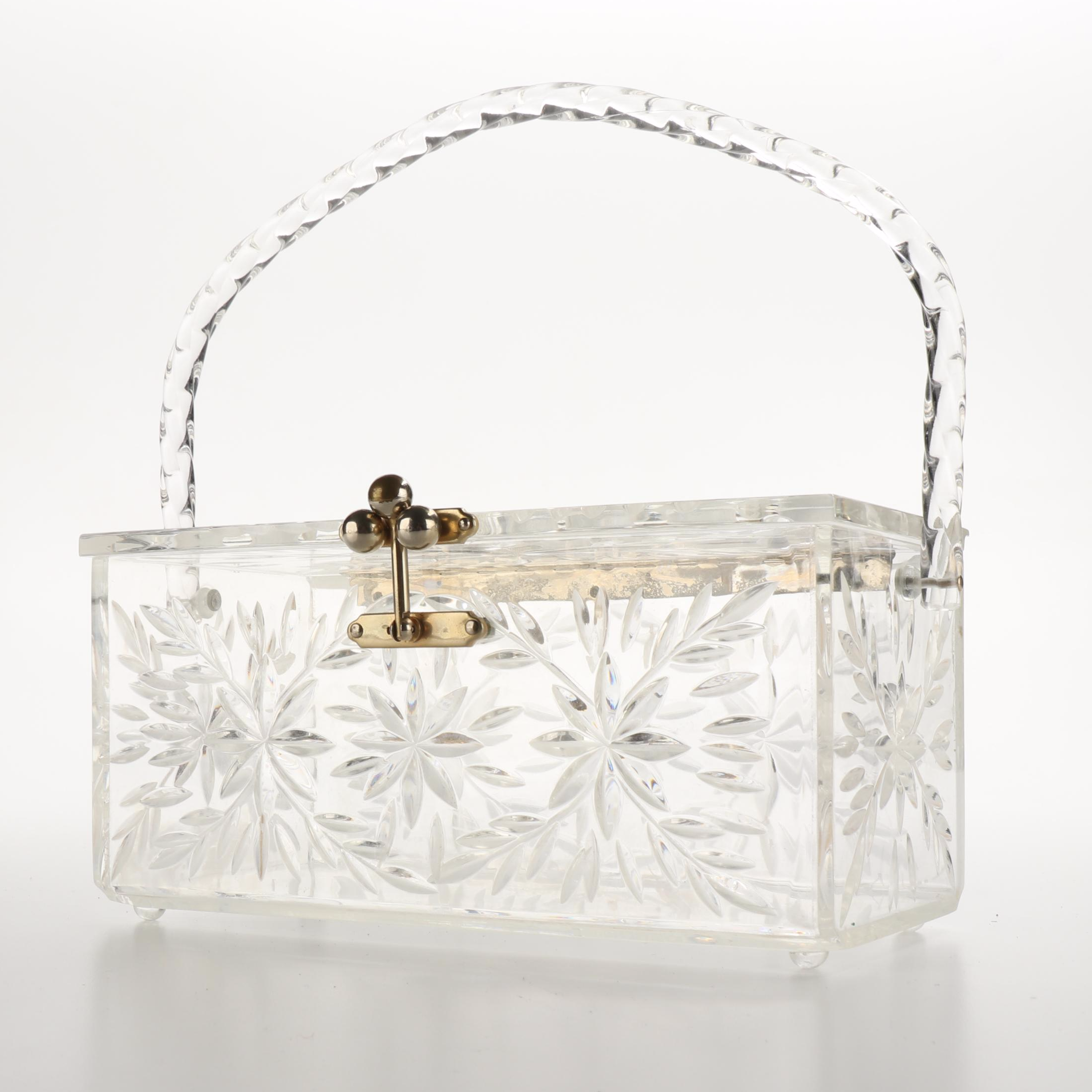Floral Cut Acrylic Box Purse, 1950s | EBTH