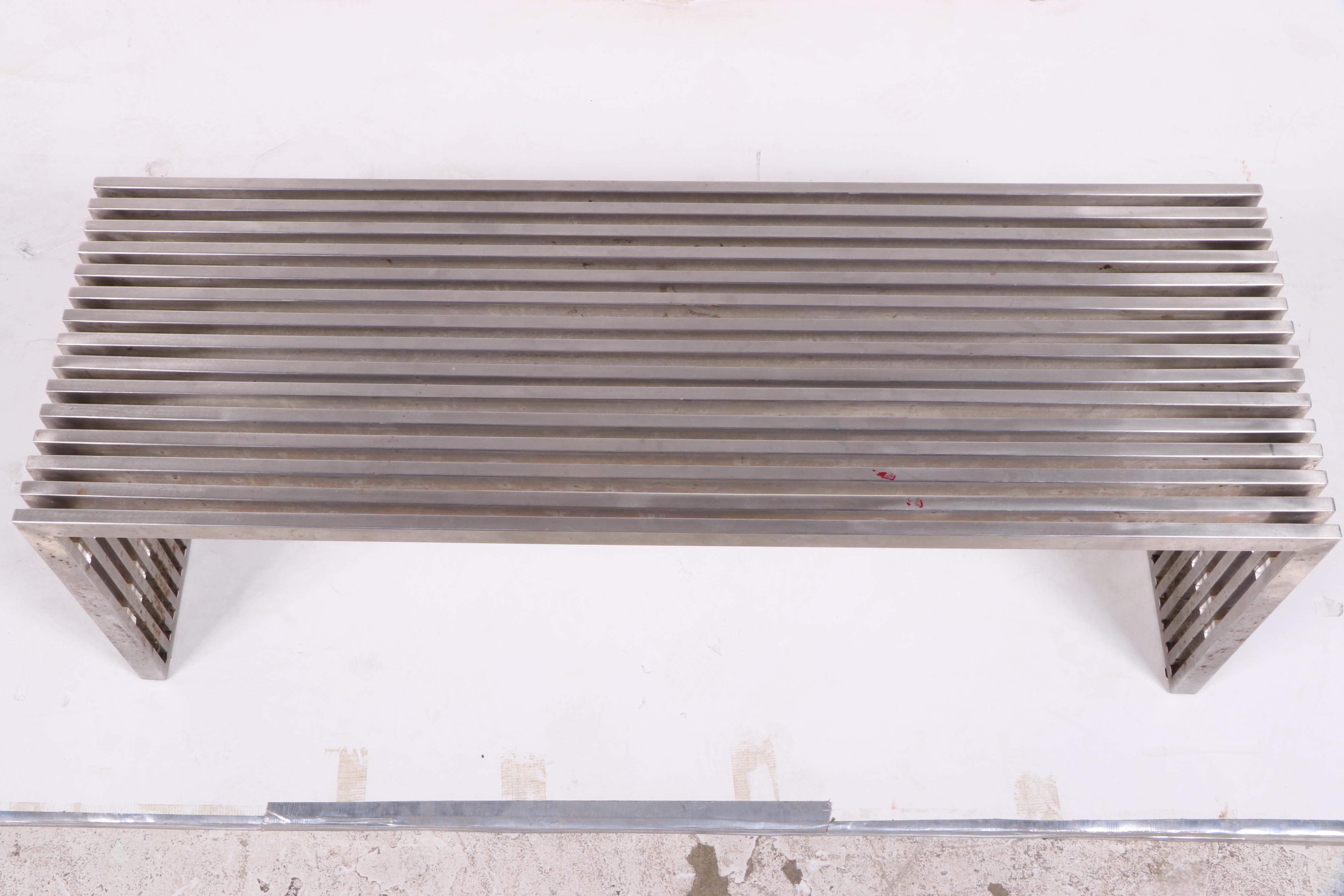 Nuevo "Amici" Stainless Steel Slatted Bench | EBTH