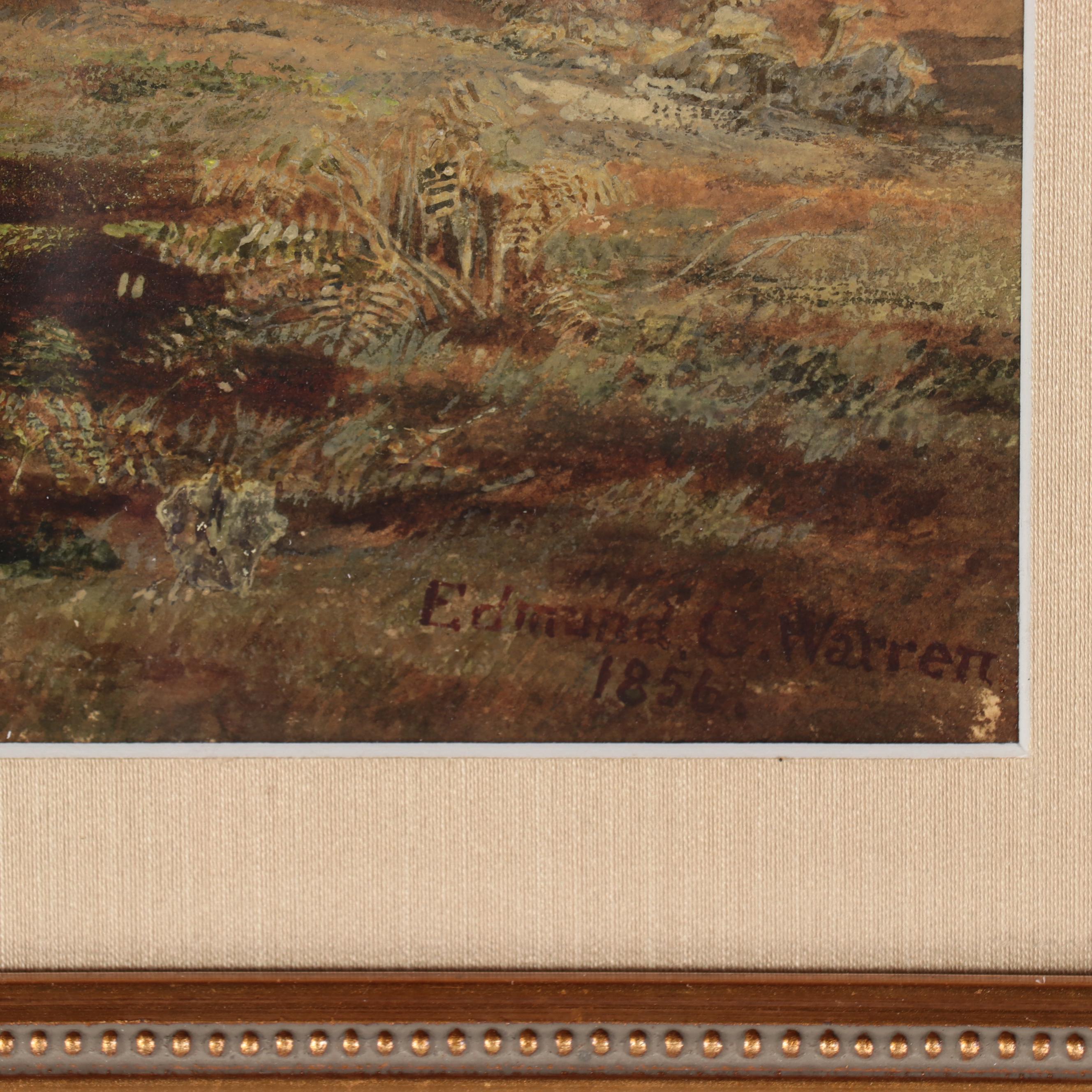 Edmund G. Warren Forest Interior Landscape Watercolor Painting, 1856 | EBTH