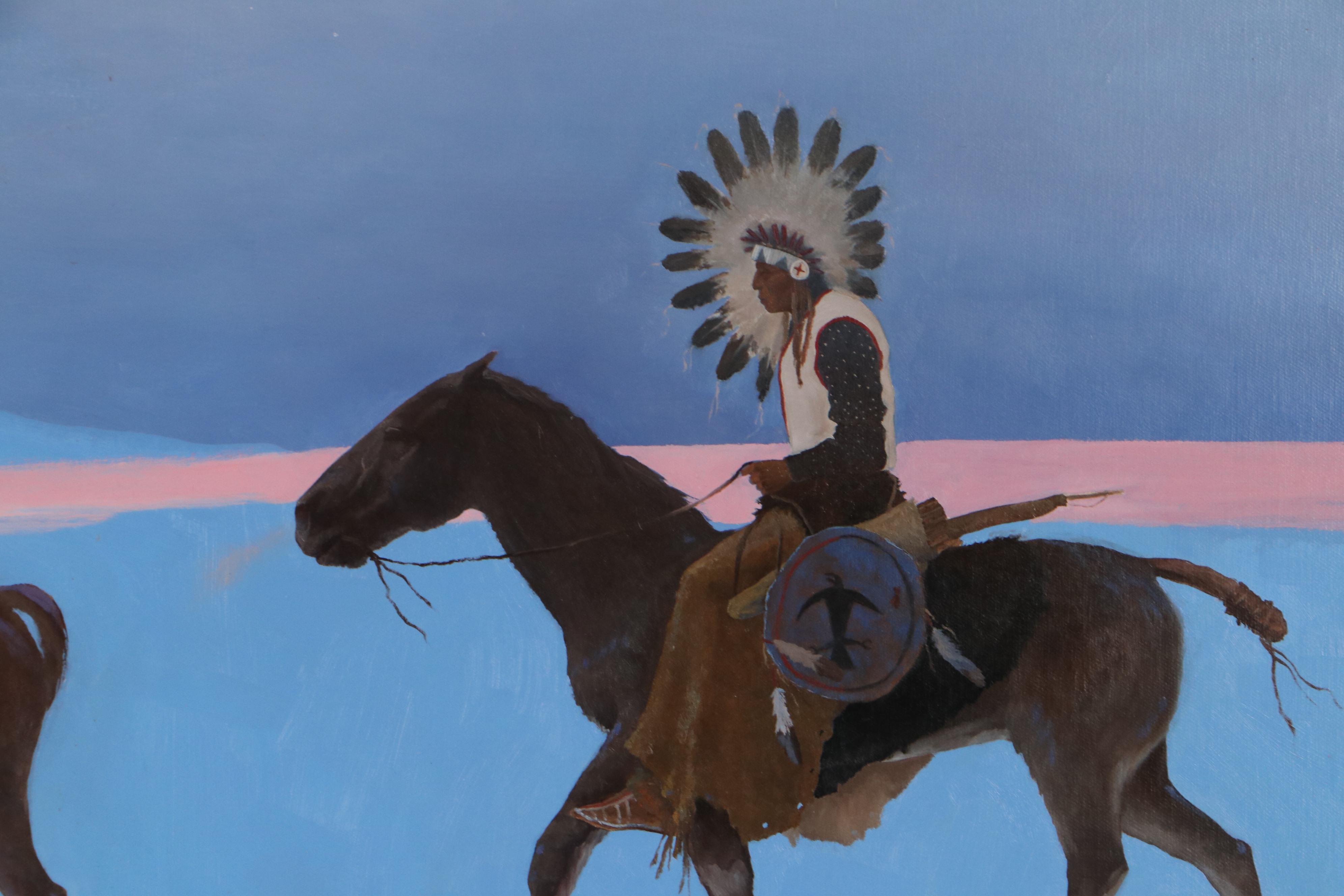 Chebon Barnoski Figural Landscape Oil Painting "Crossing the Divide" | EBTH