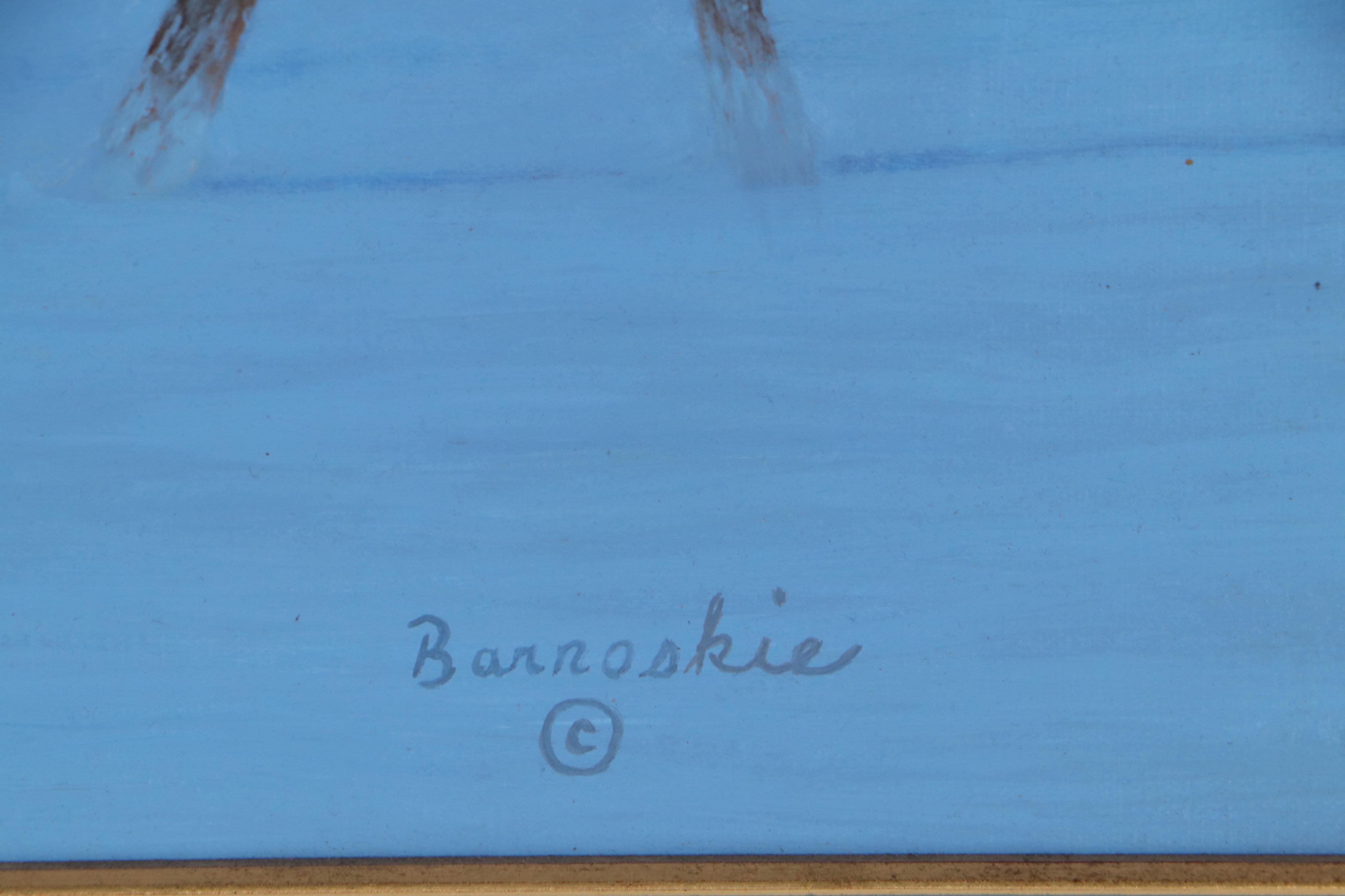 Chebon Barnoski Figural Landscape Oil Painting "Crossing the Divide" | EBTH