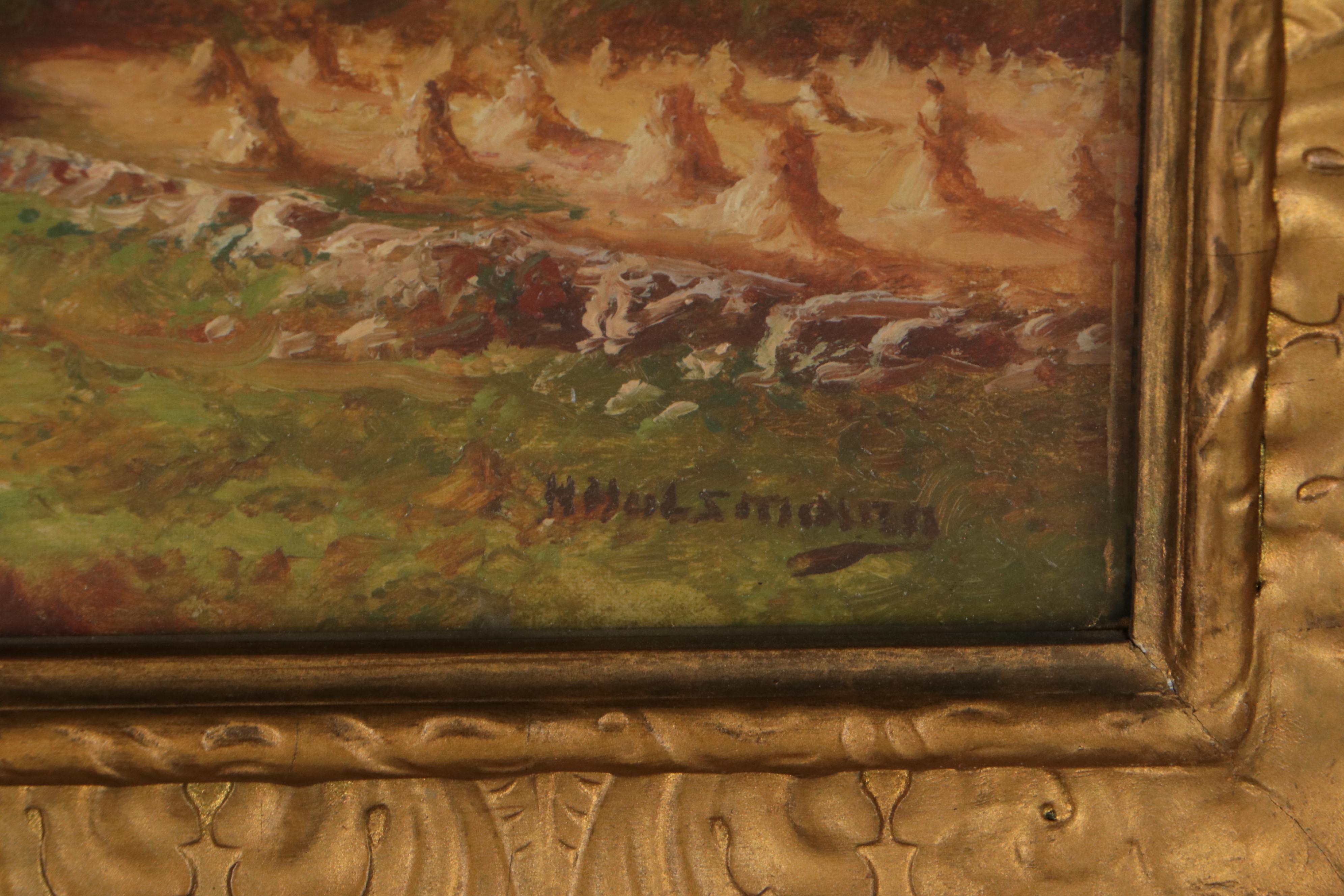 Henry Hulsmann Country Landscape Oil Painting, Early 20th Century | EBTH