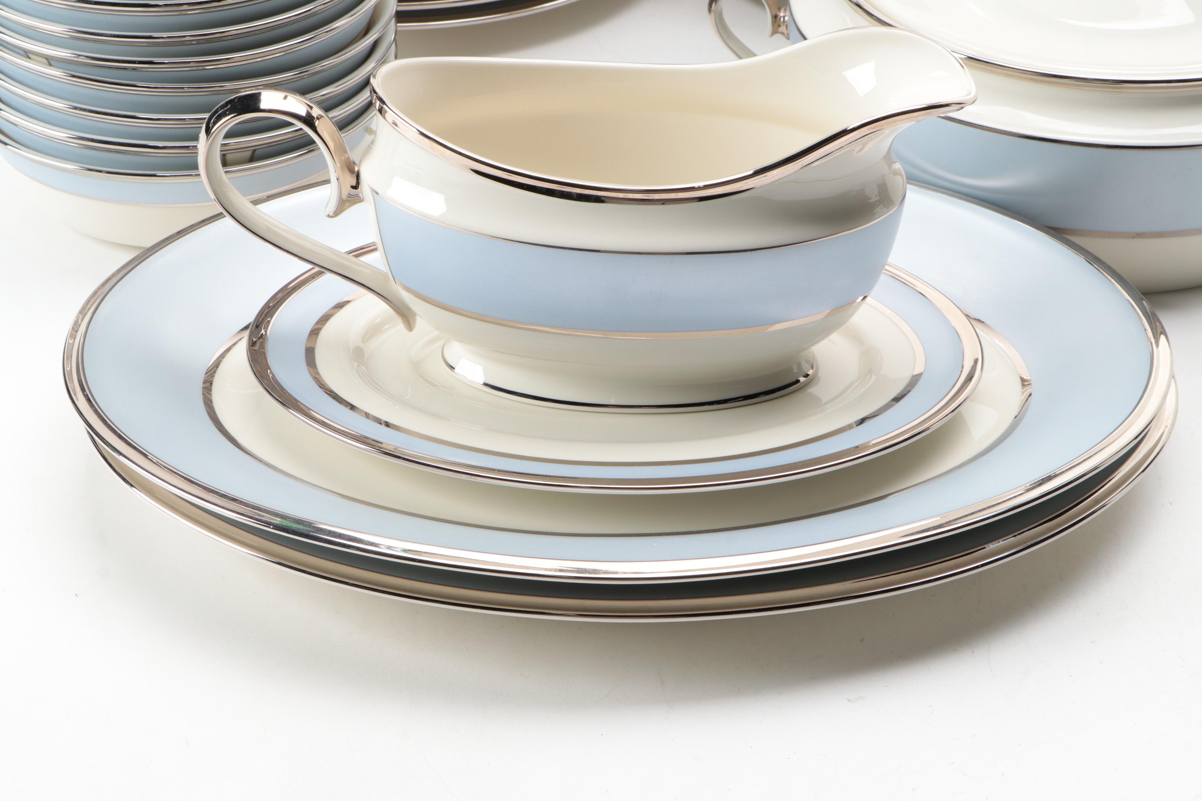 Lenox Dimension Collection "Blue Frost" Bone China Dinnerware | EBTH