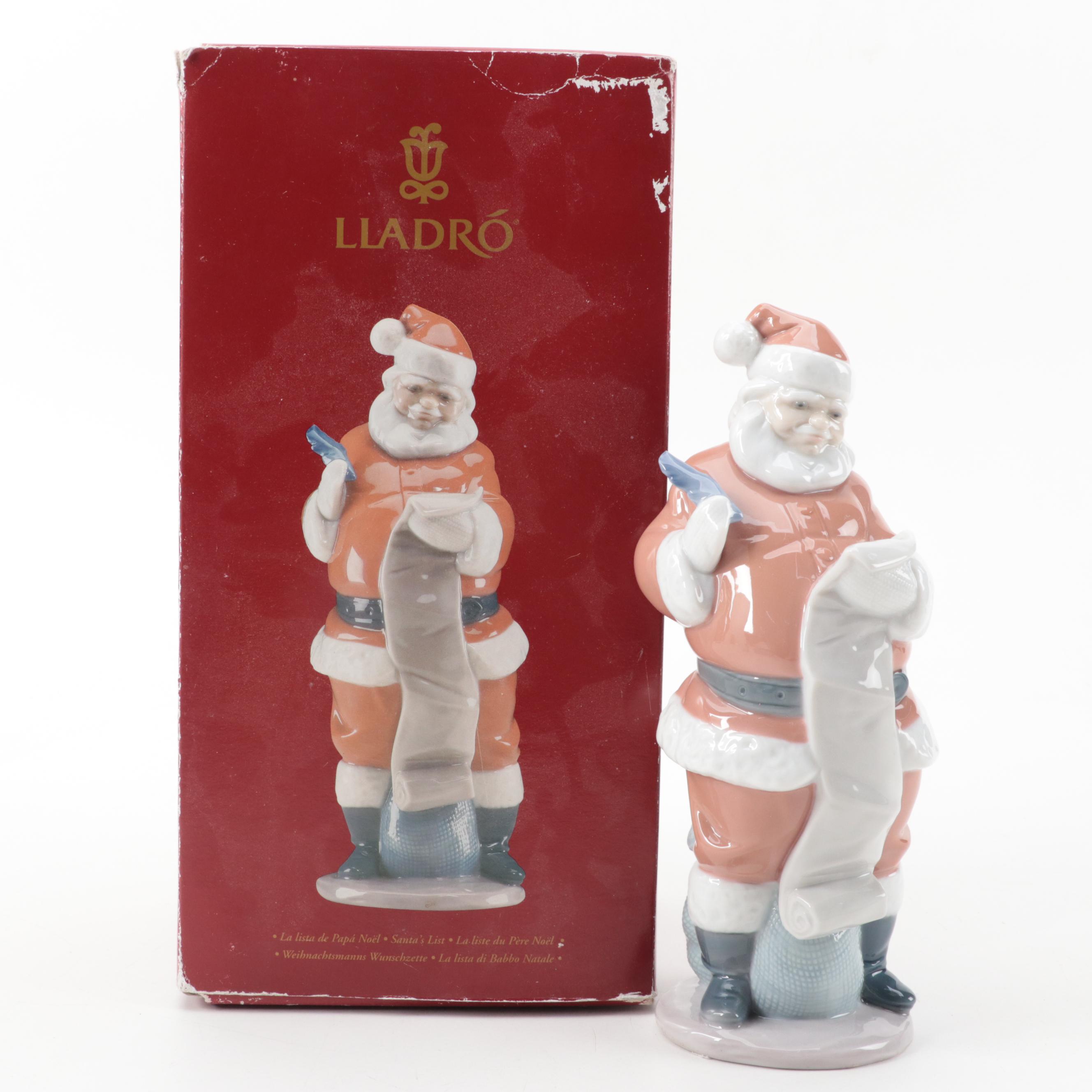 Lladró Porcelain Figurines Including "Santa's List" and "Little Jesus ...