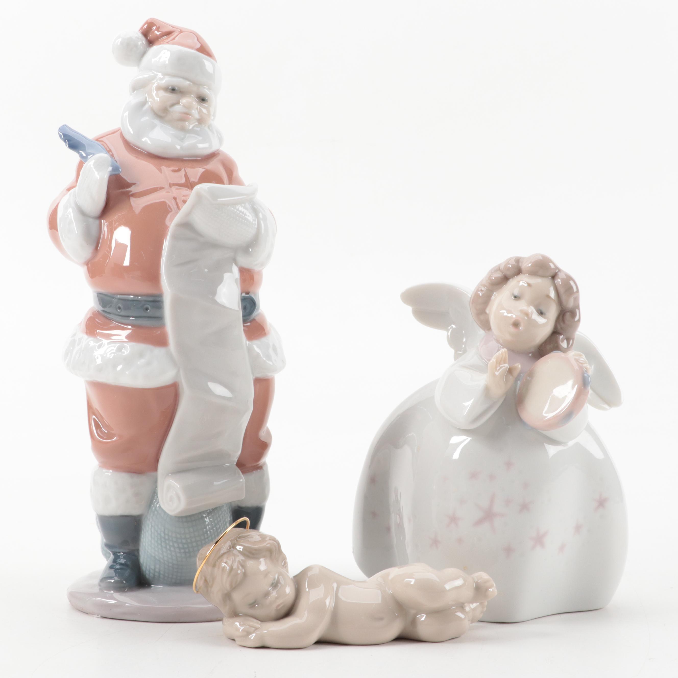 Lladró Porcelain Figurines Including "Santa's List" and "Little Jesus ...