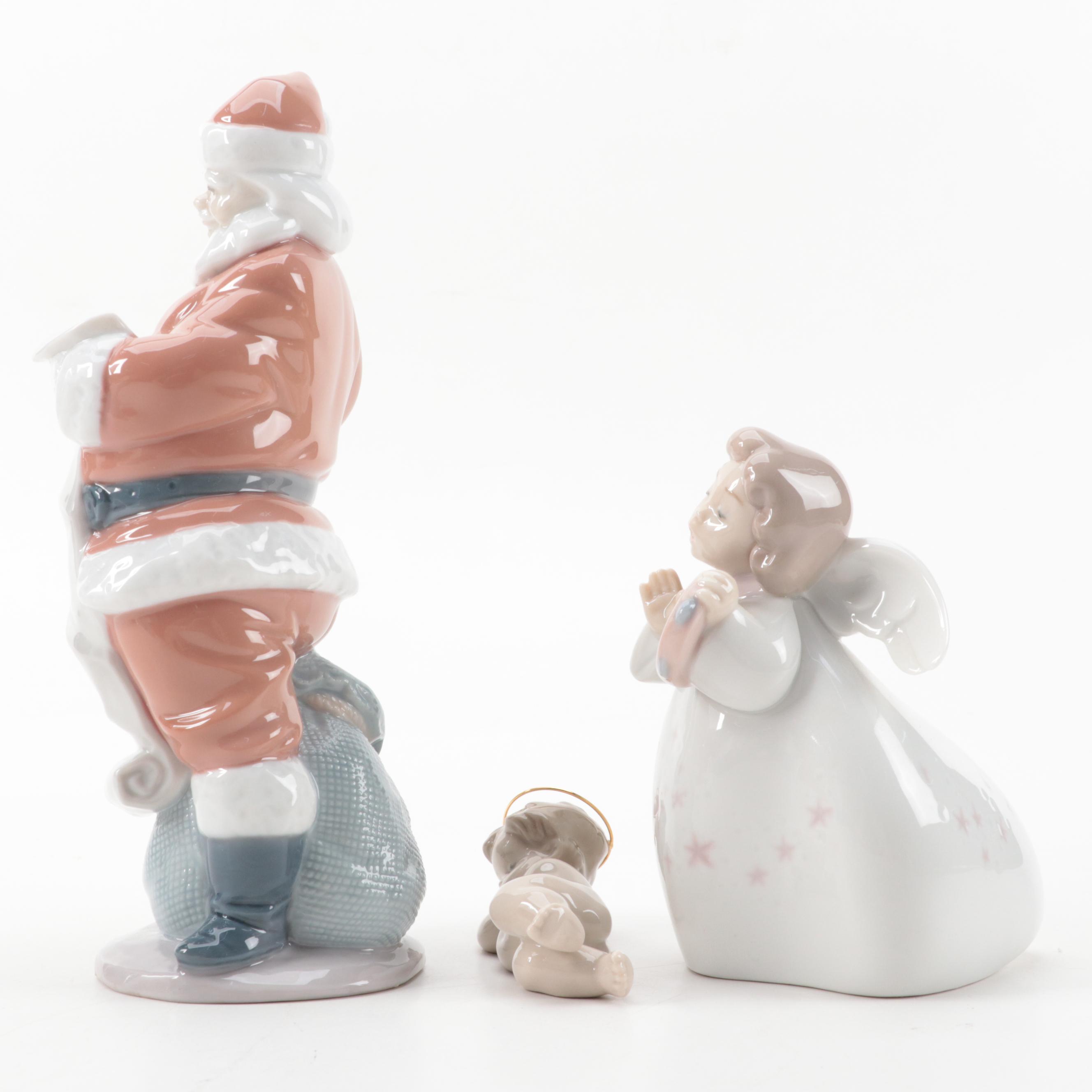 Lladró Porcelain Figurines Including "Santa's List" and "Little Jesus ...