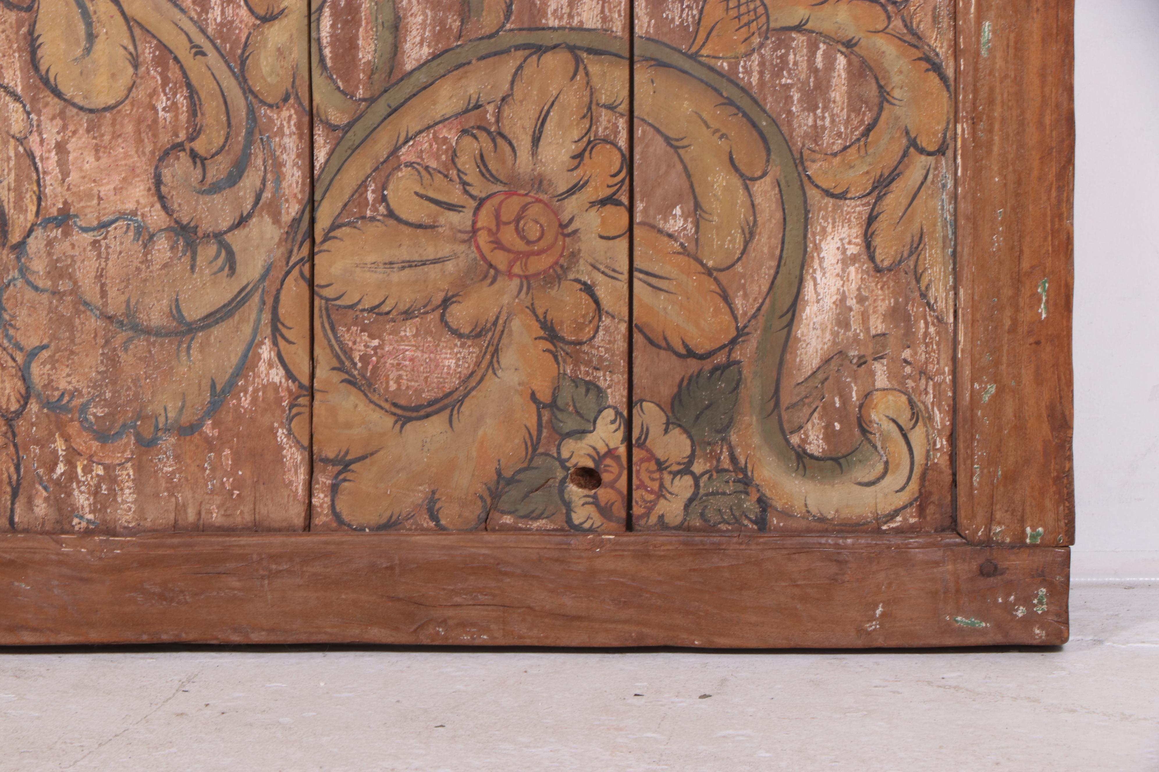 Italian Rococo Style Hand-Painted Repurposed Wood Wall Hanging | EBTH