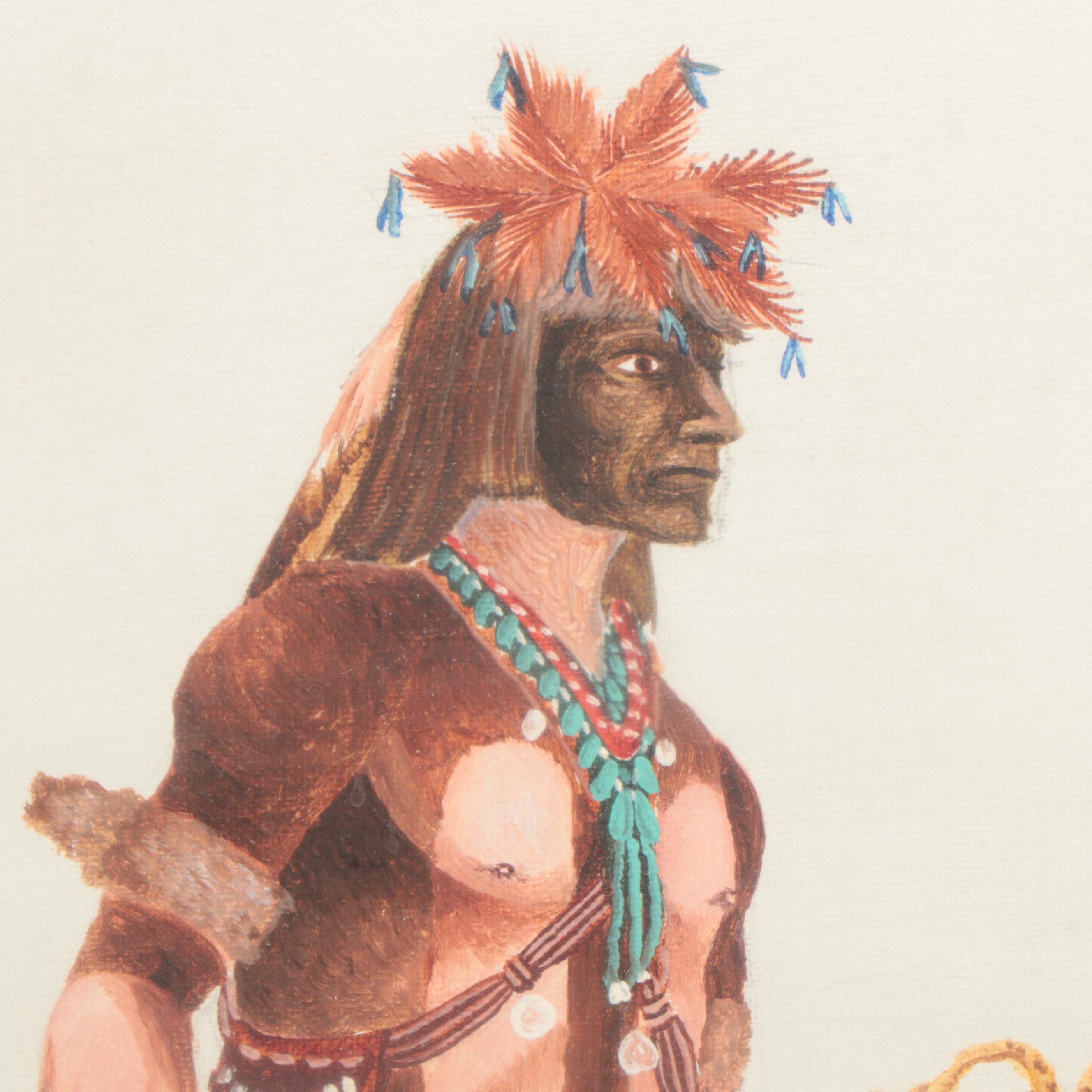 Ramson R. Honahnie Acrylic Painting "Hopi Snake Dancer" | EBTH