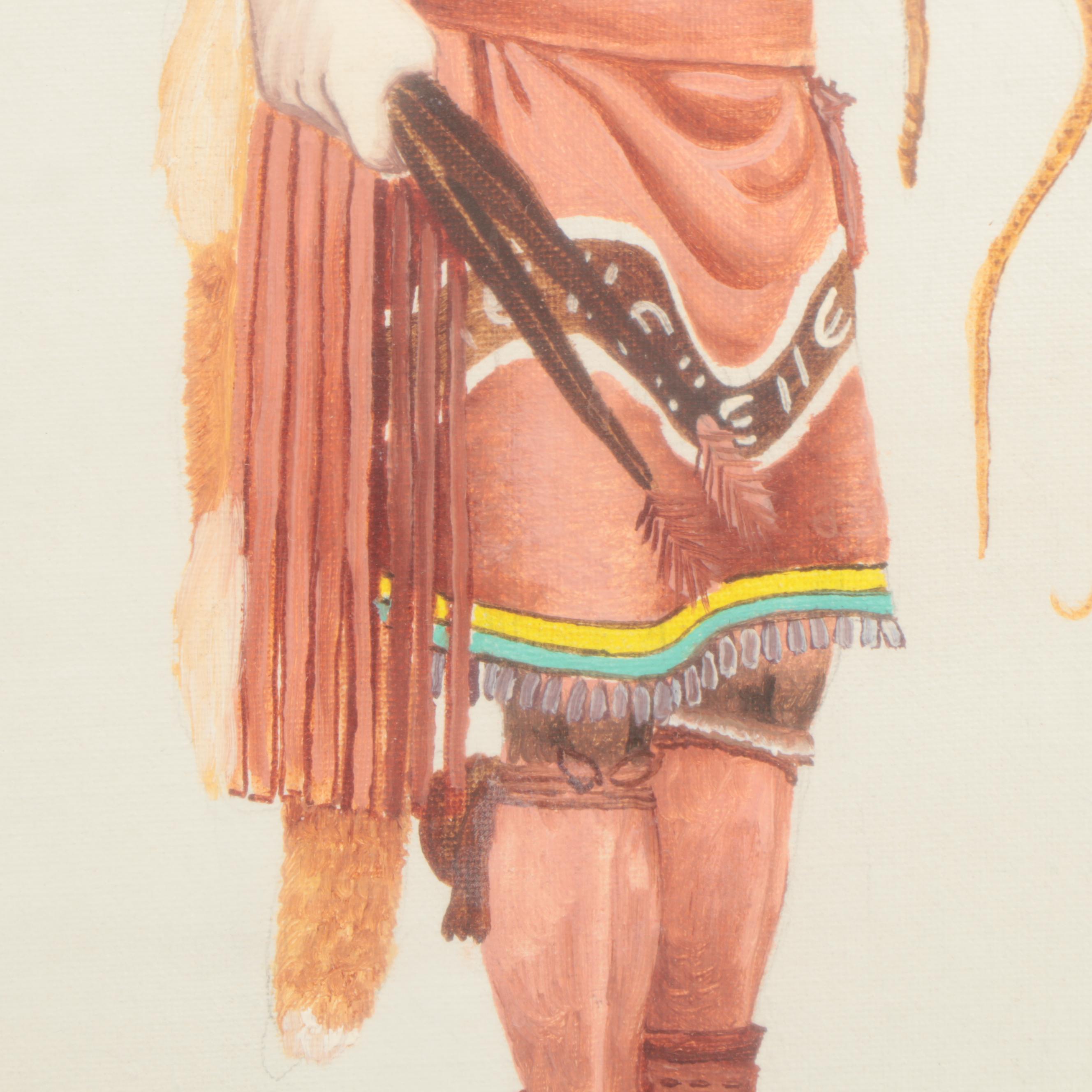 Ramson R. Honahnie Acrylic Painting "Hopi Snake Dancer" | EBTH