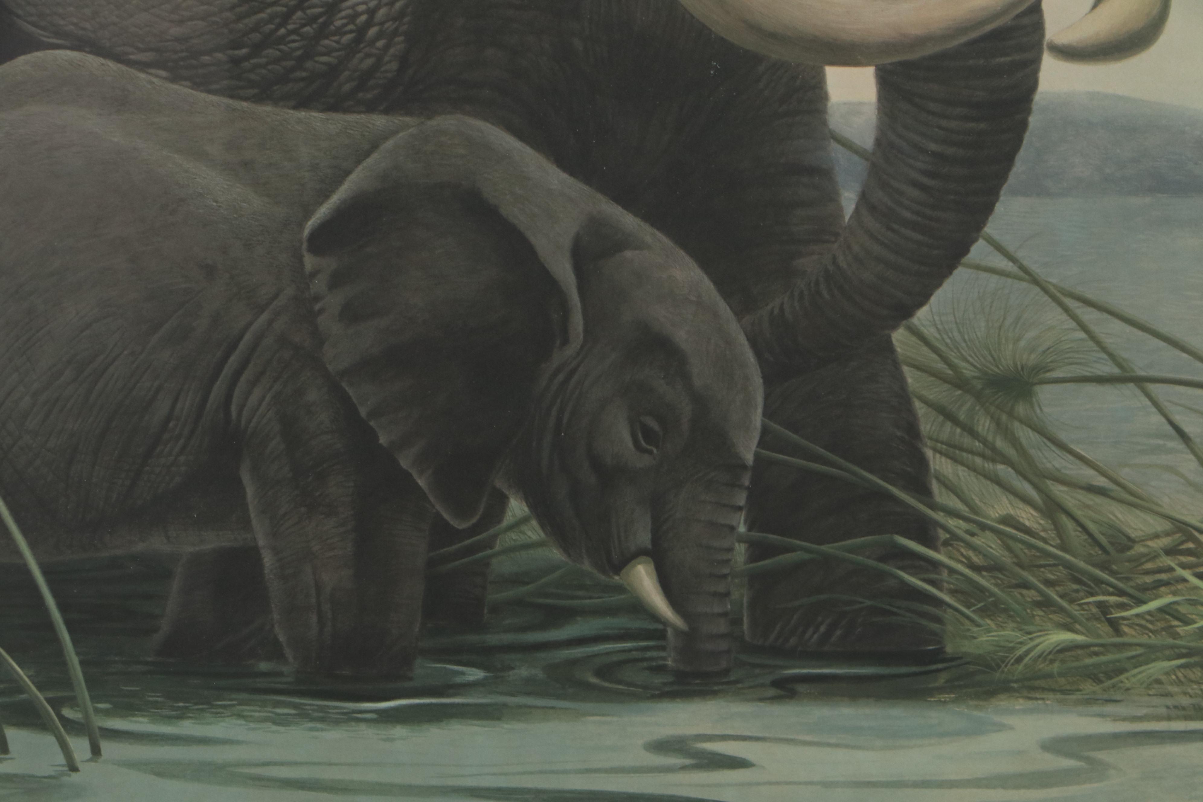 John Ruthven Offset Lithograph "African Elephants" | EBTH
