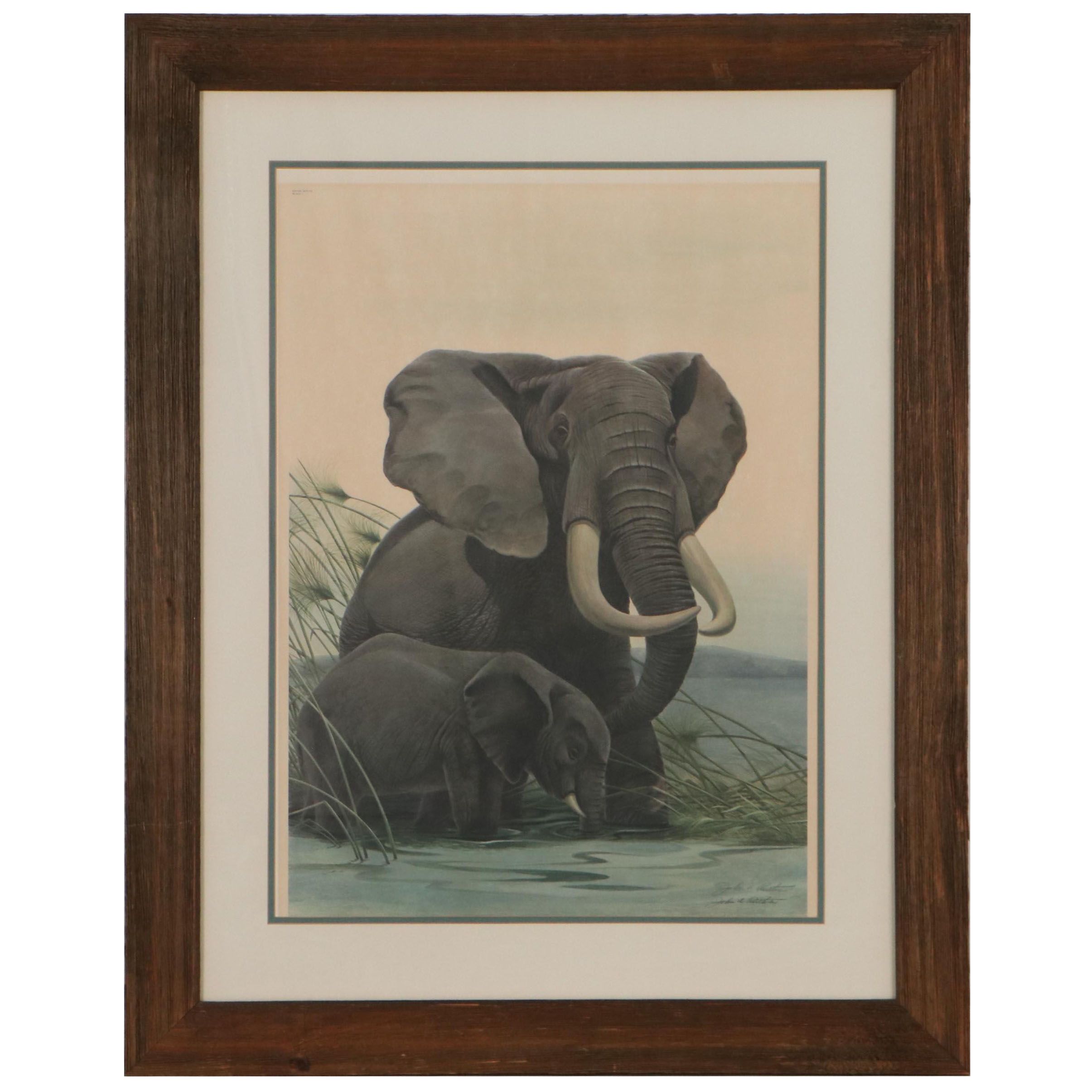 John Ruthven Offset Lithograph "African Elephants" | EBTH