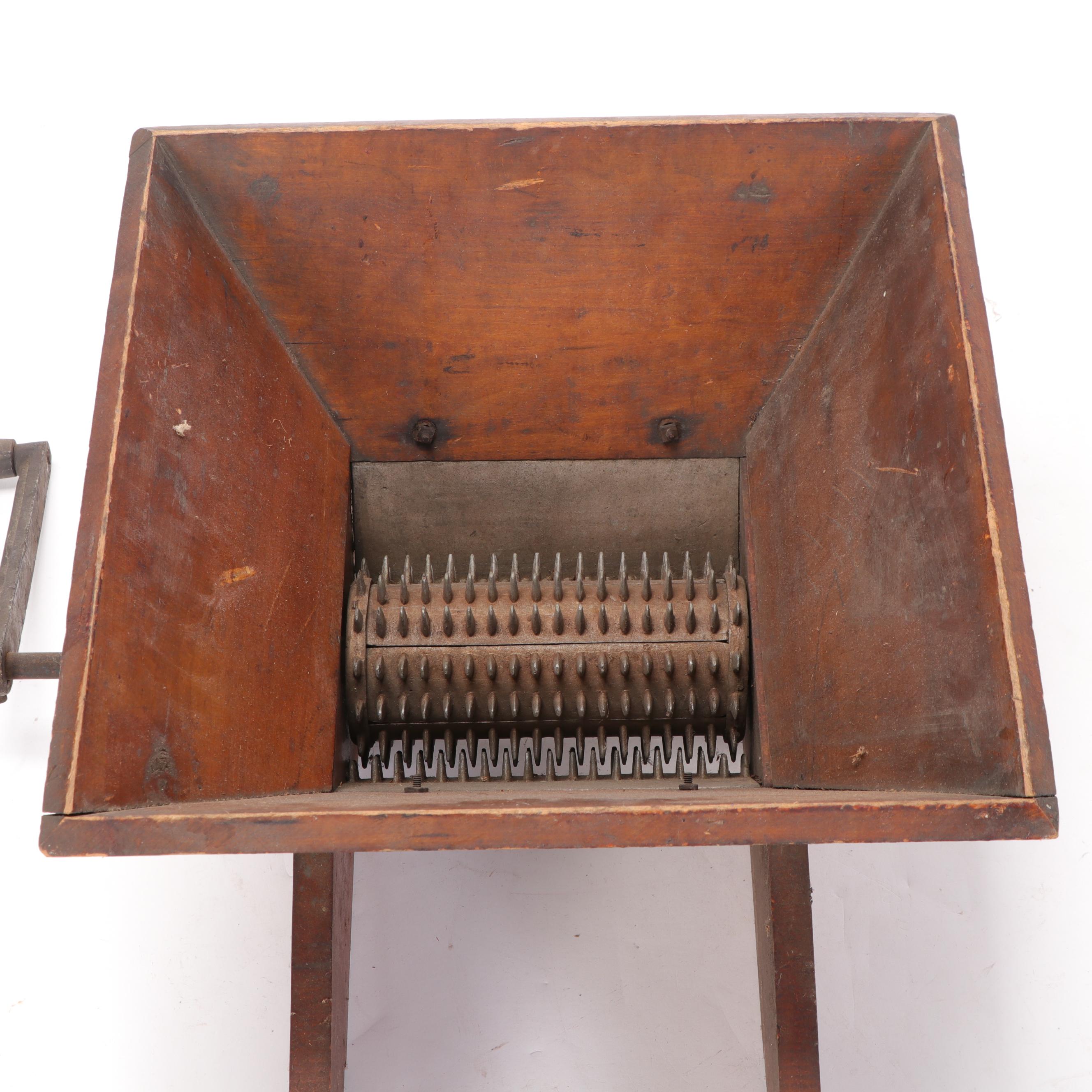 Hoosier Wood and Metal Tabletop Fruit Crusher, Early to Mid 20th ...