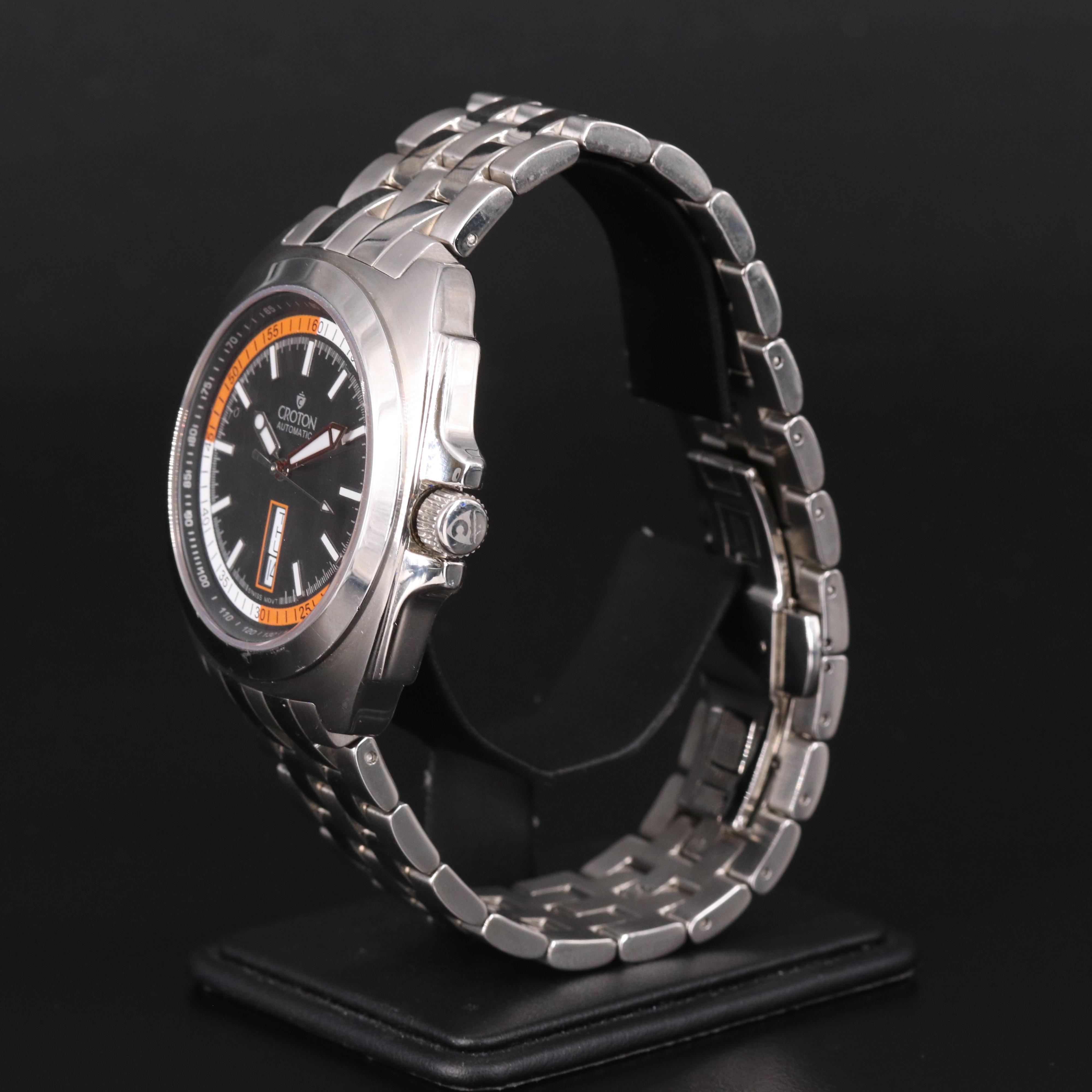Croton Automatic Day/Date Stainless Steel Wristwatch | EBTH
