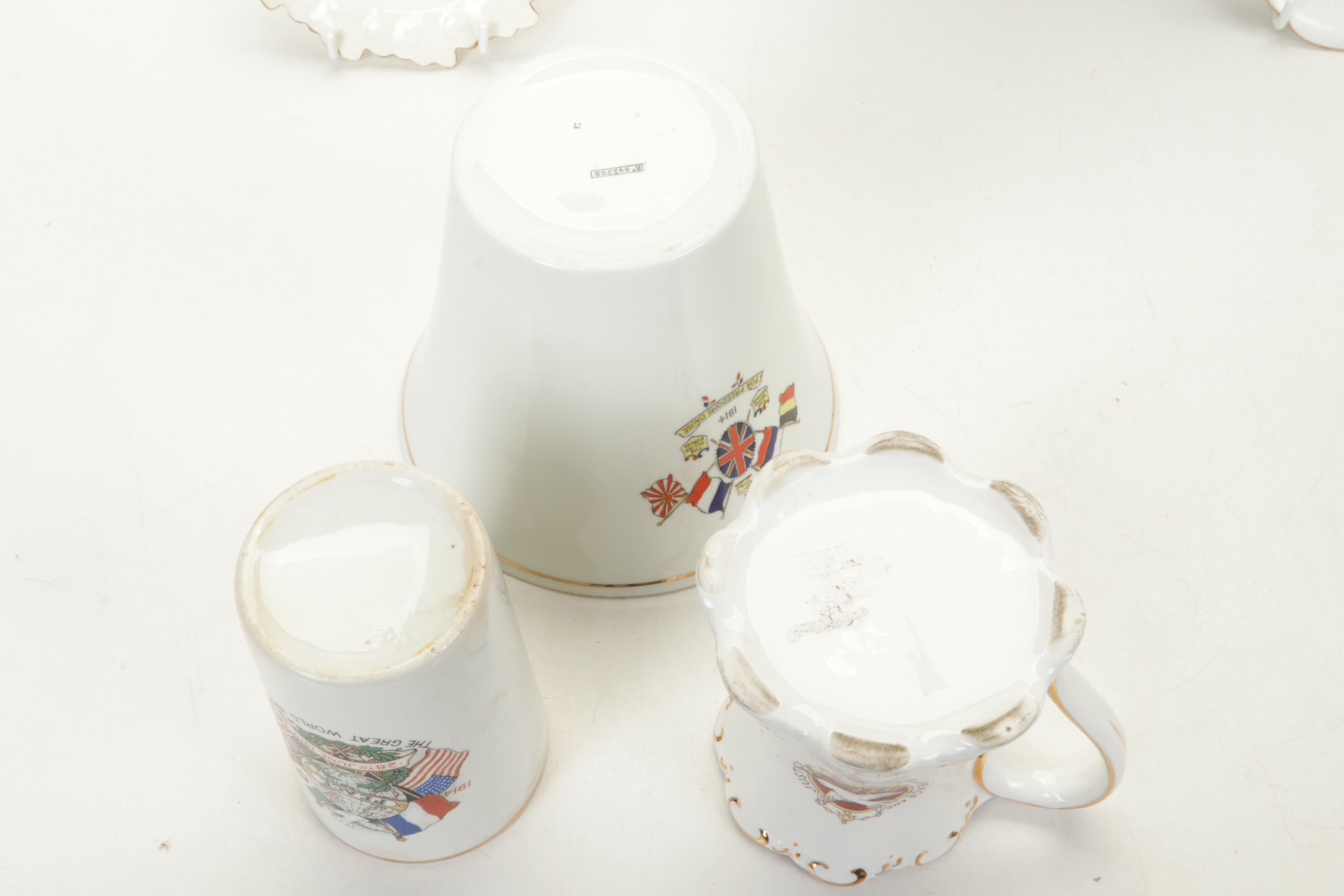 WWI Theme British Military Commemorative Tea Cups and Saucers | EBTH