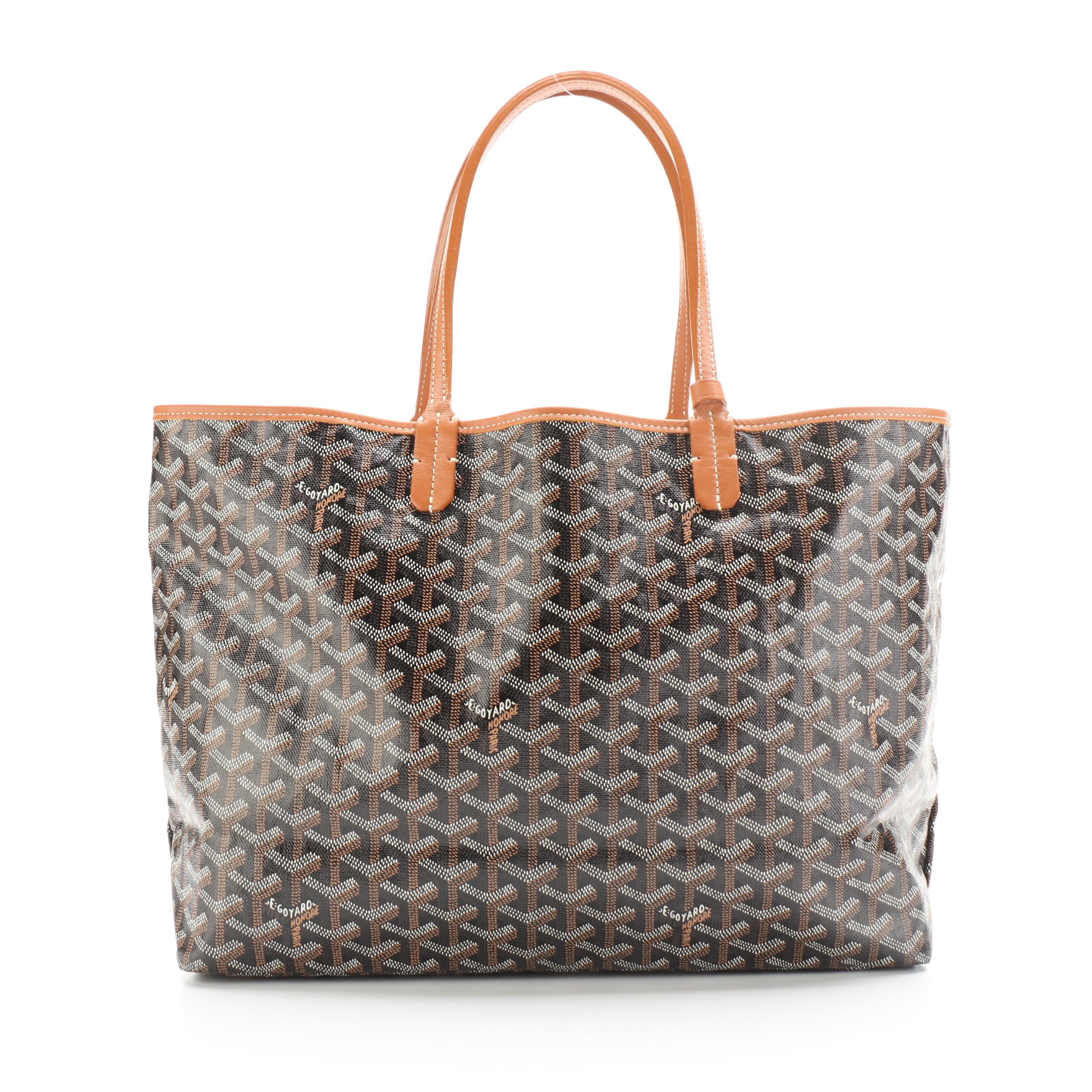 Goyard Saint Louis Tote Bag in Black Goyardine Coated Canvas and ...