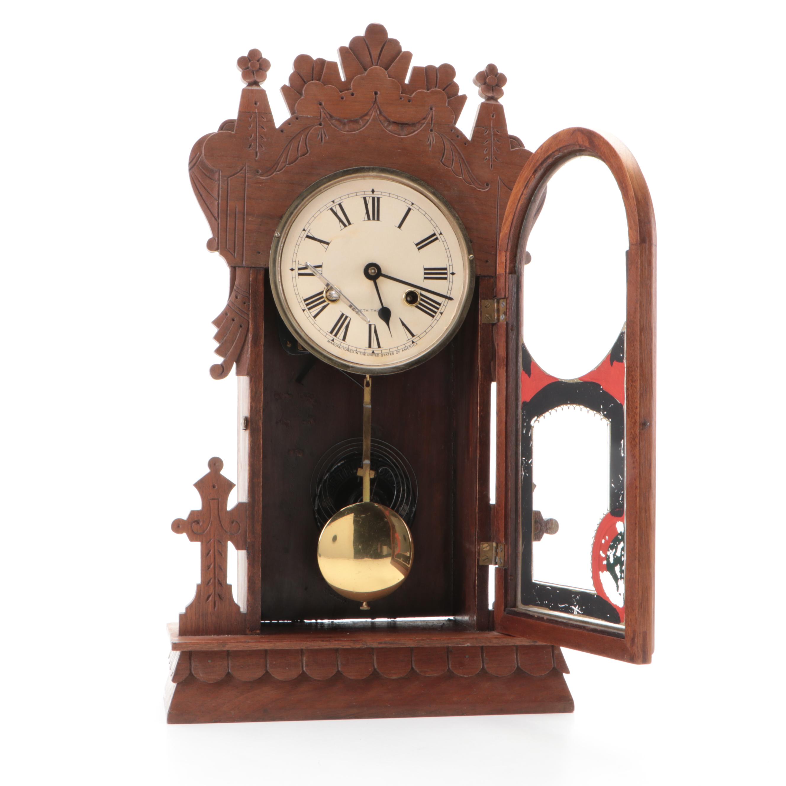 Seth Thomas Clock Co. Pressed Walnut Gingerbread Clock, Late 19th ...