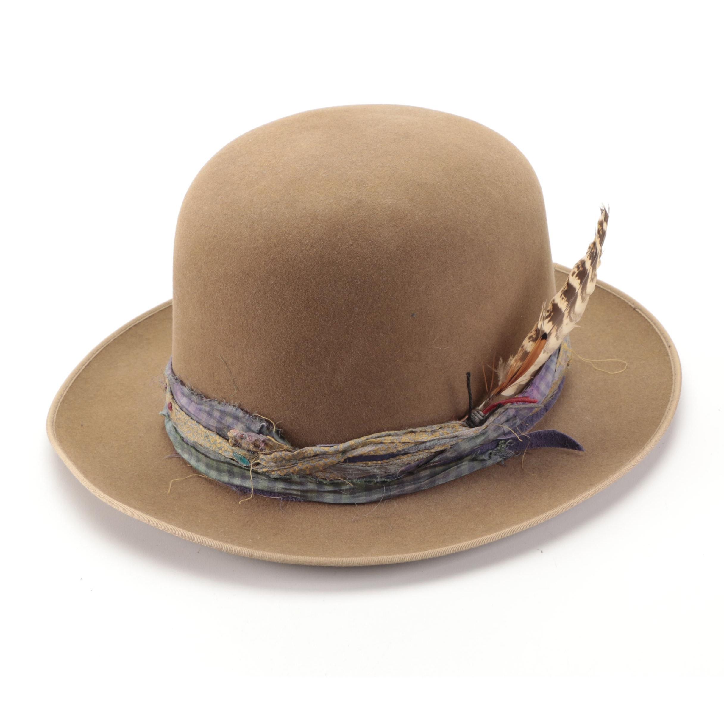 Hand-Embellished Stetson Royal DeLuxe Stratoliner Open Crown Fedora Hat ...