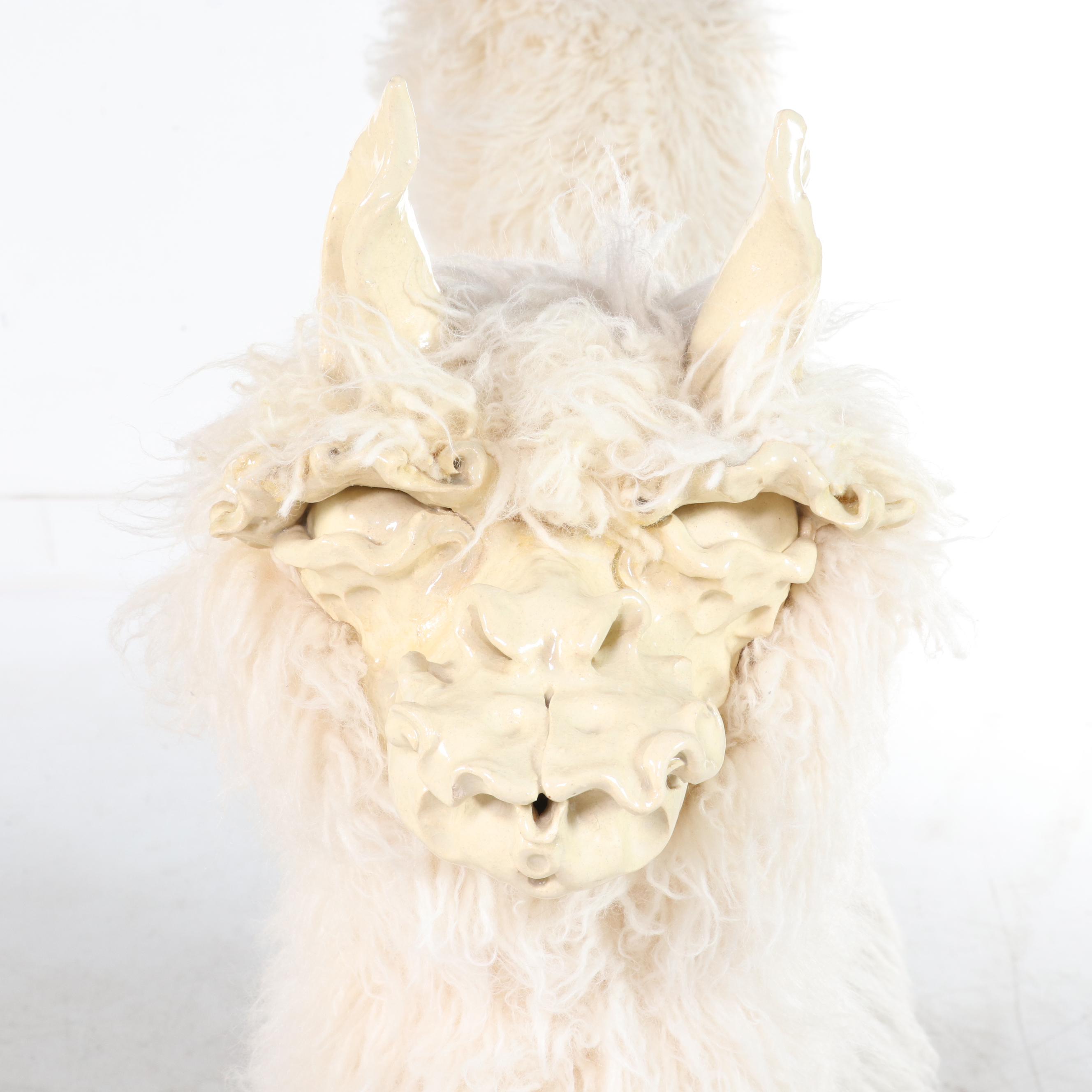 Edna Cataldo Double Llama-Form Bench with Ceramic Faces | EBTH