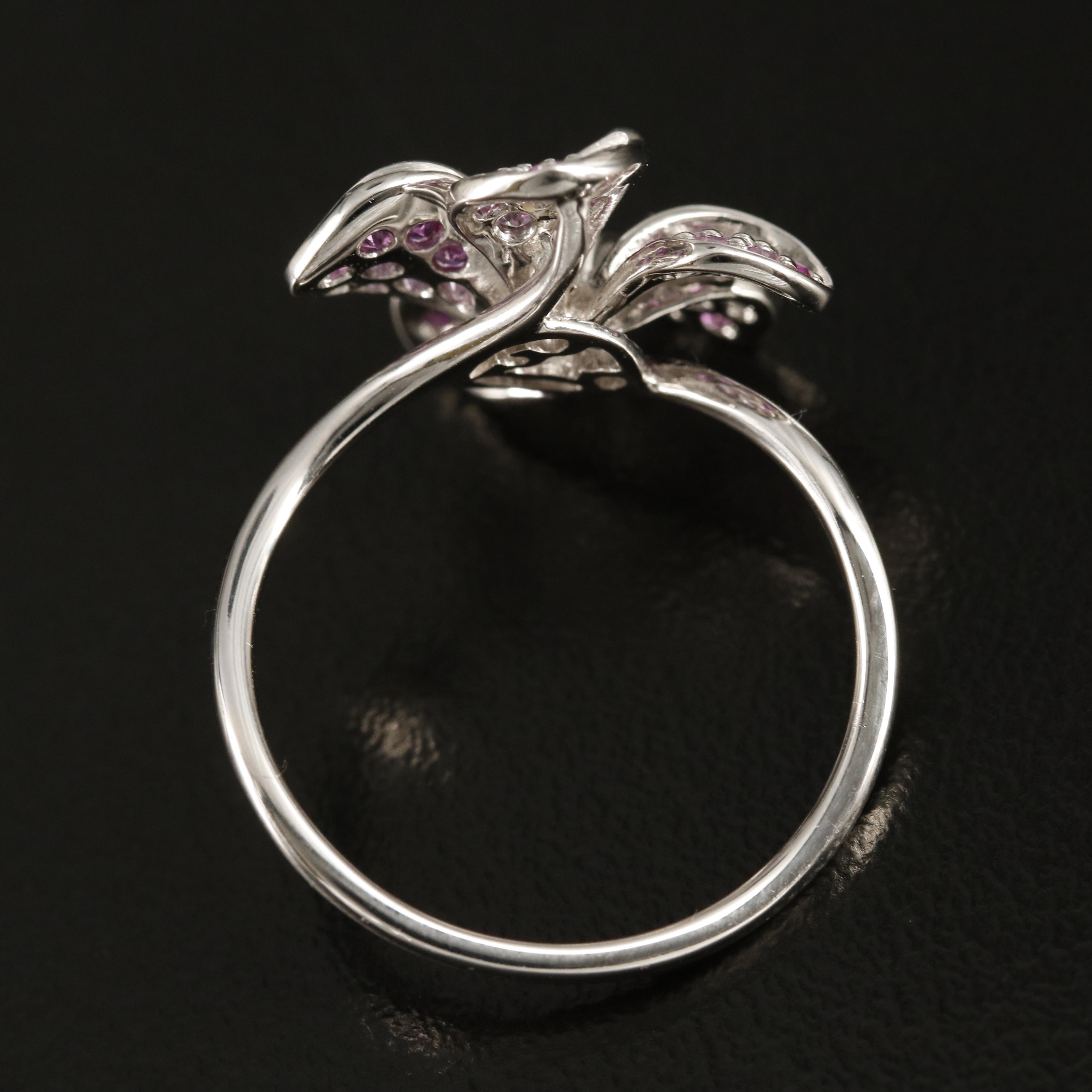 EFFY 14K Pavé Diamond, Sapphire and Ruby Flower Ring | EBTH