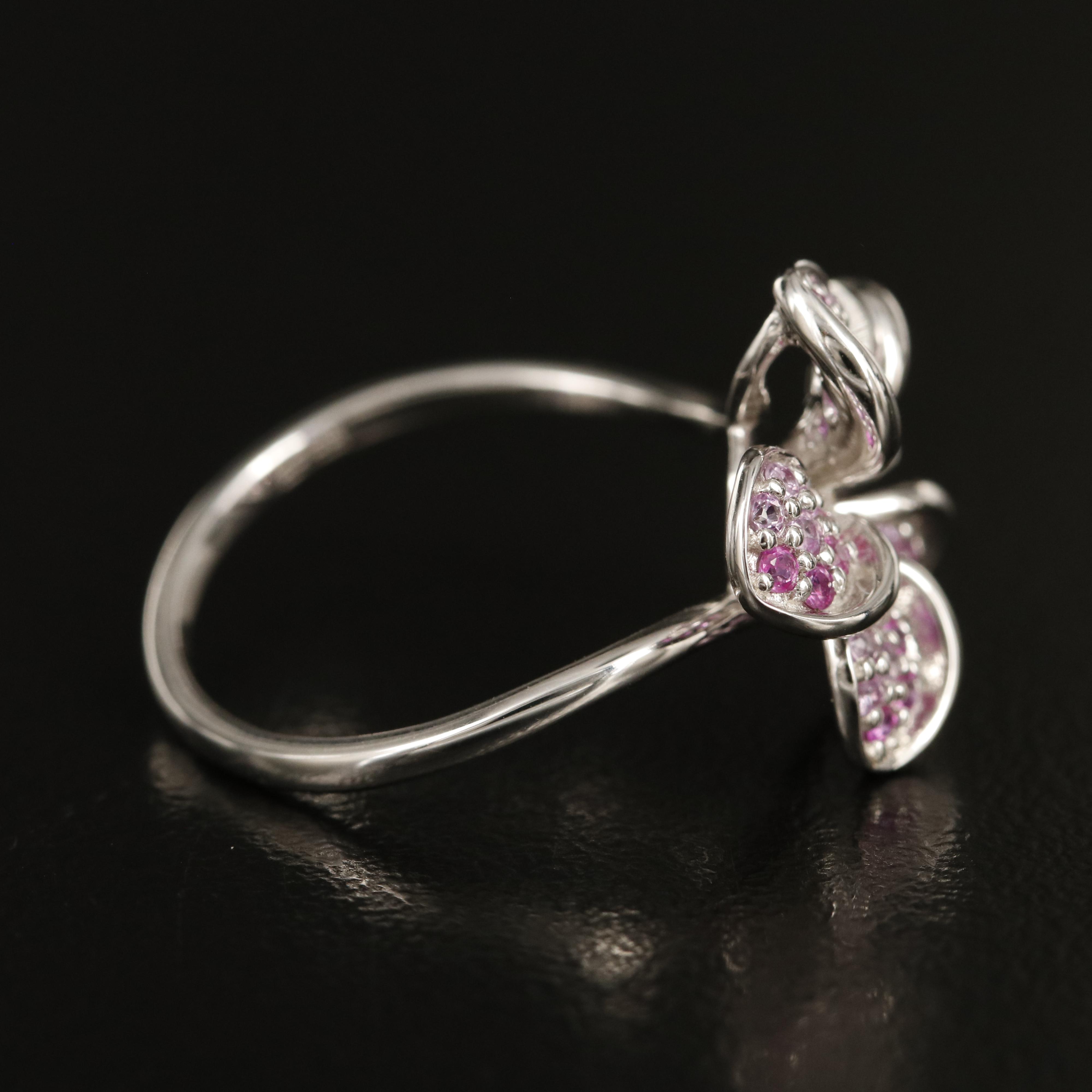 EFFY 14K Pavé Diamond, Sapphire and Ruby Flower Ring | EBTH