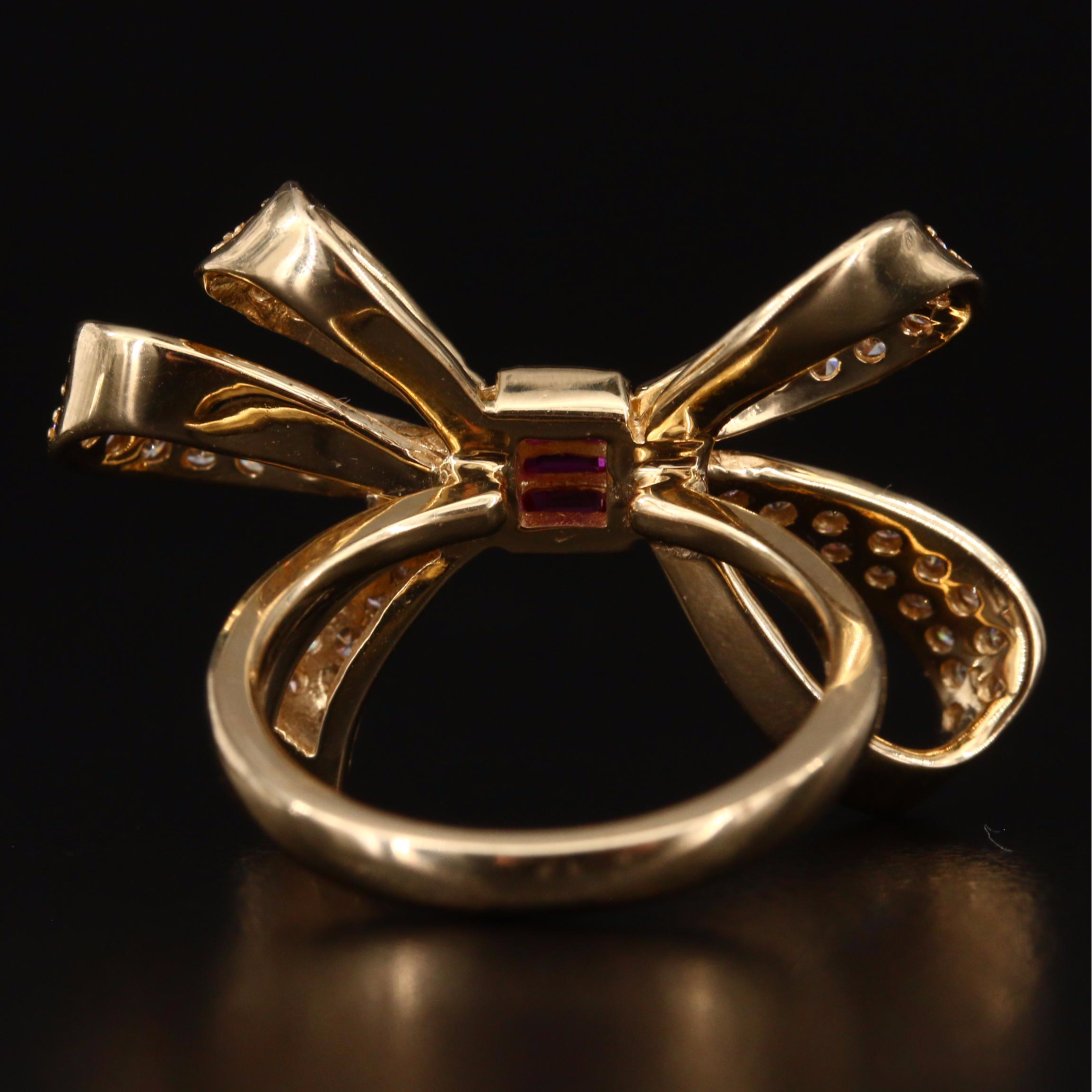 EFFY 14K Diamond and Ruby Ribbon Ring | EBTH