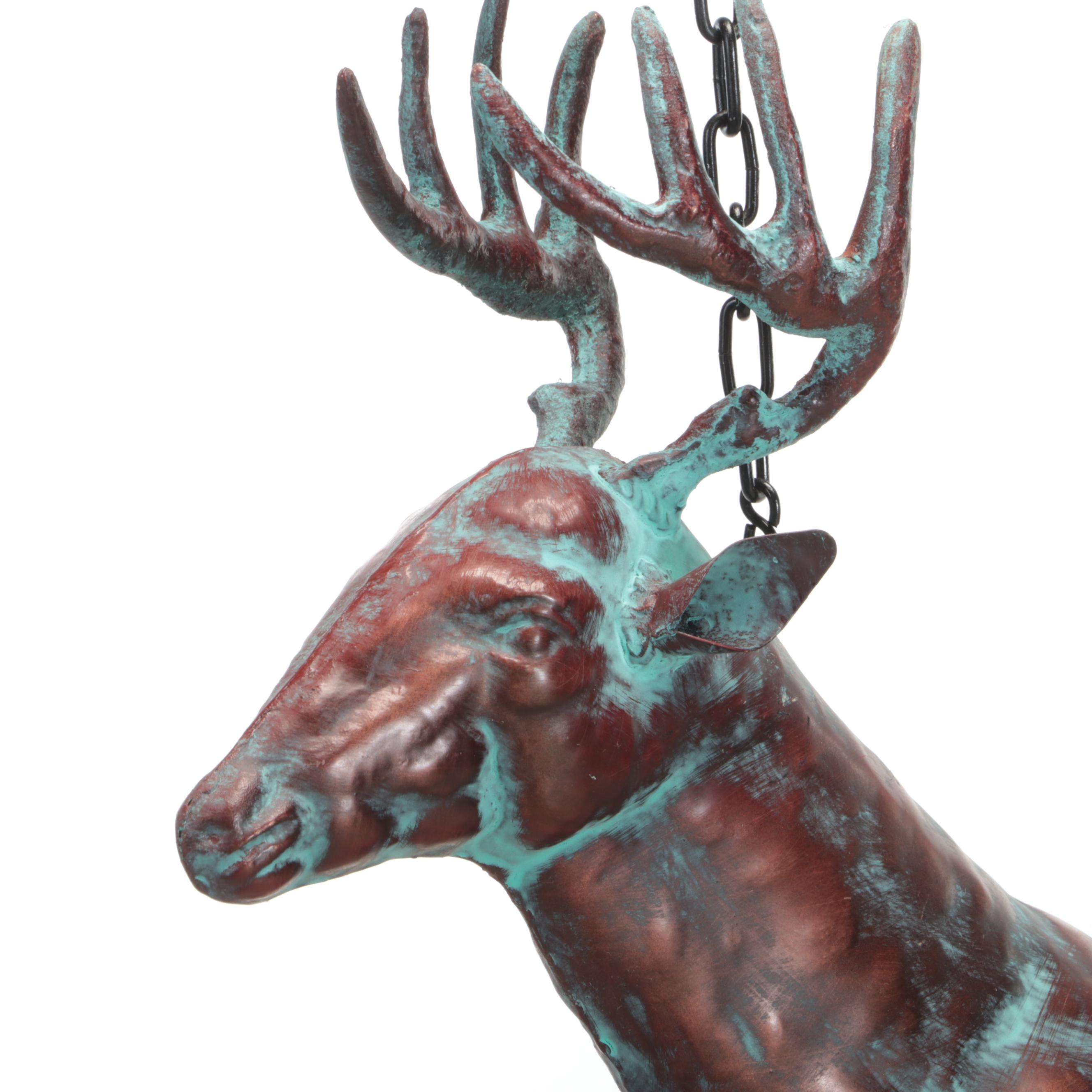 Patinated Copper Deer Wall Hanging Decor | EBTH