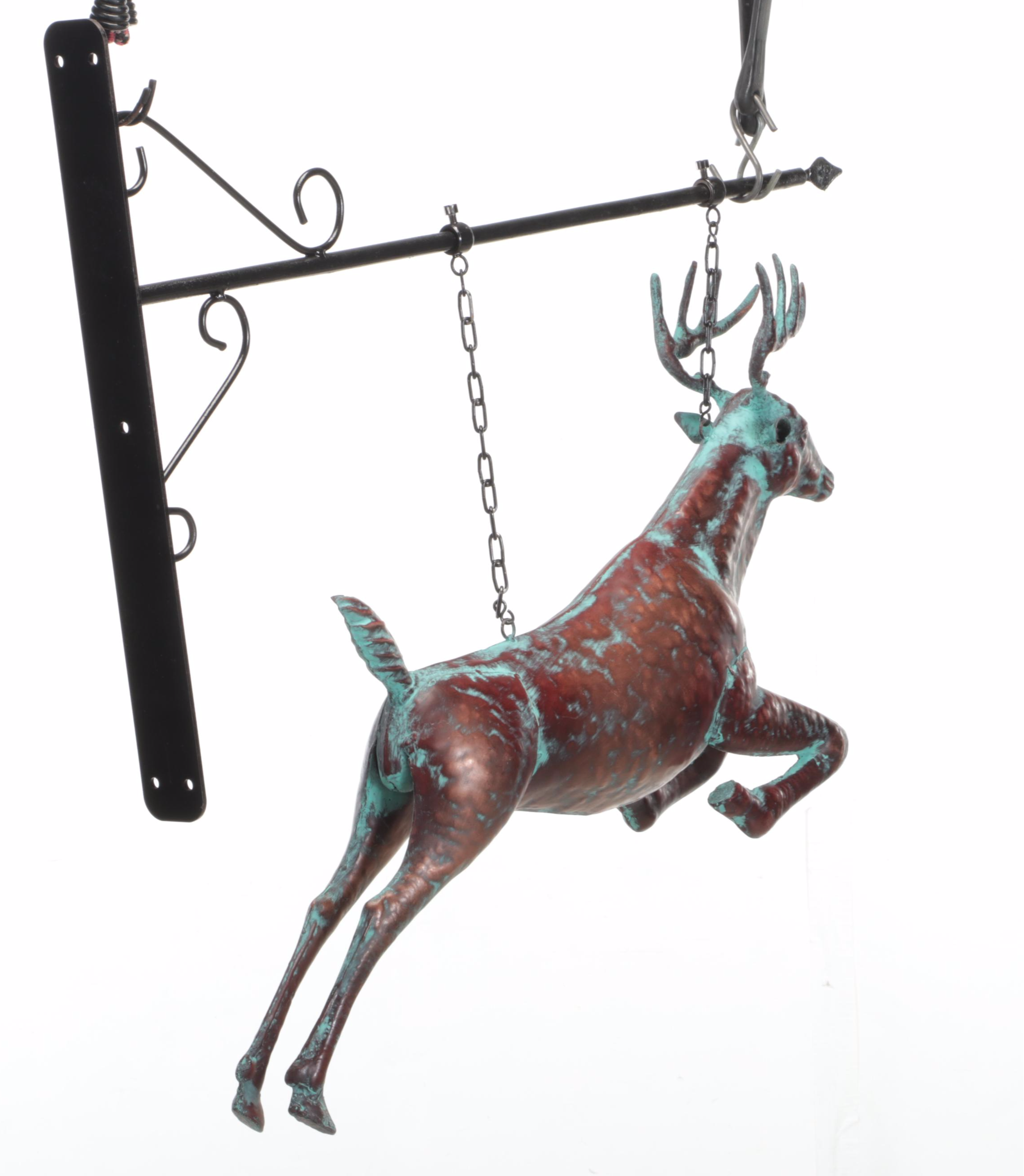 Patinated Copper Deer Wall Hanging Decor | EBTH