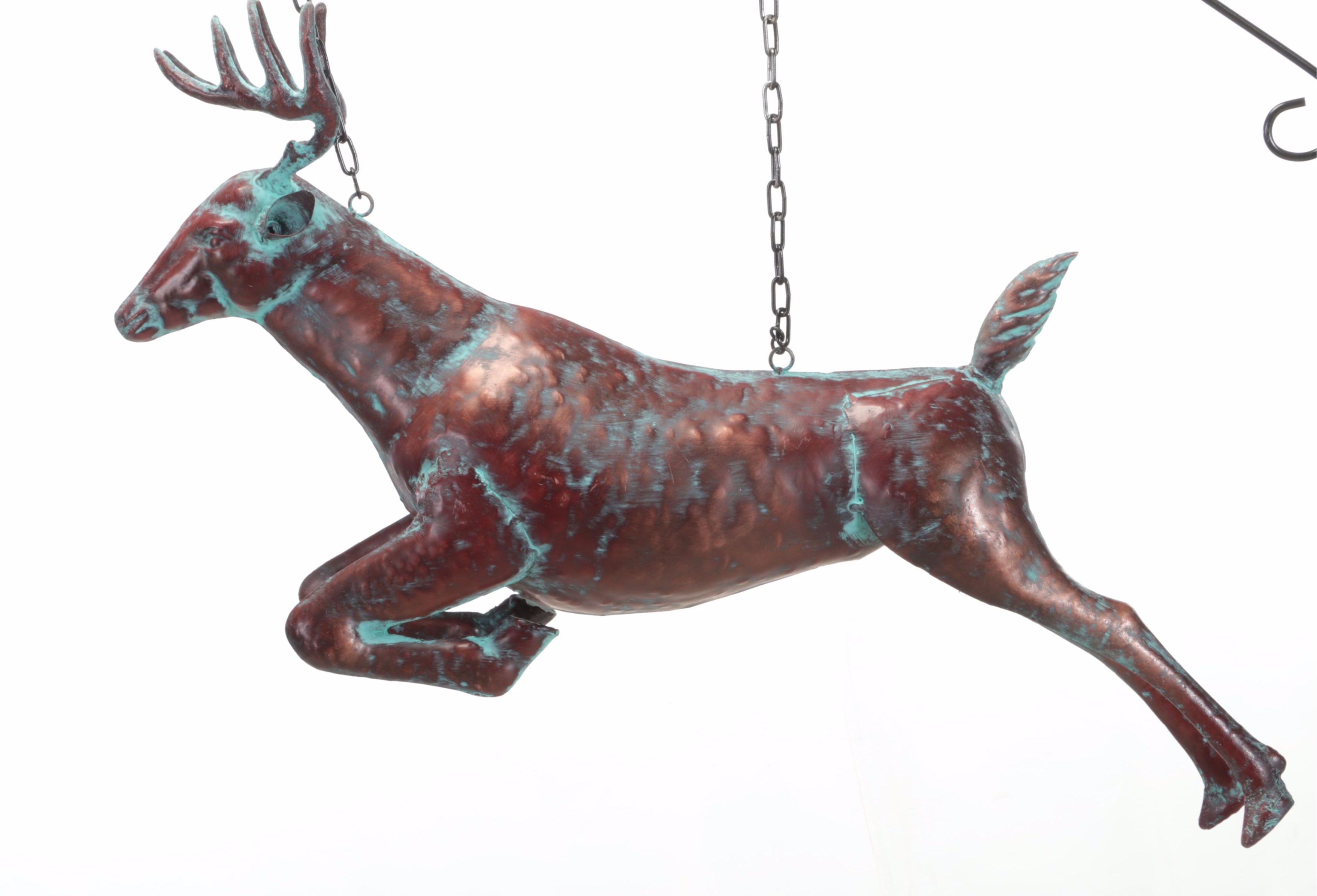 Patinated Copper Deer Wall Hanging Decor | EBTH