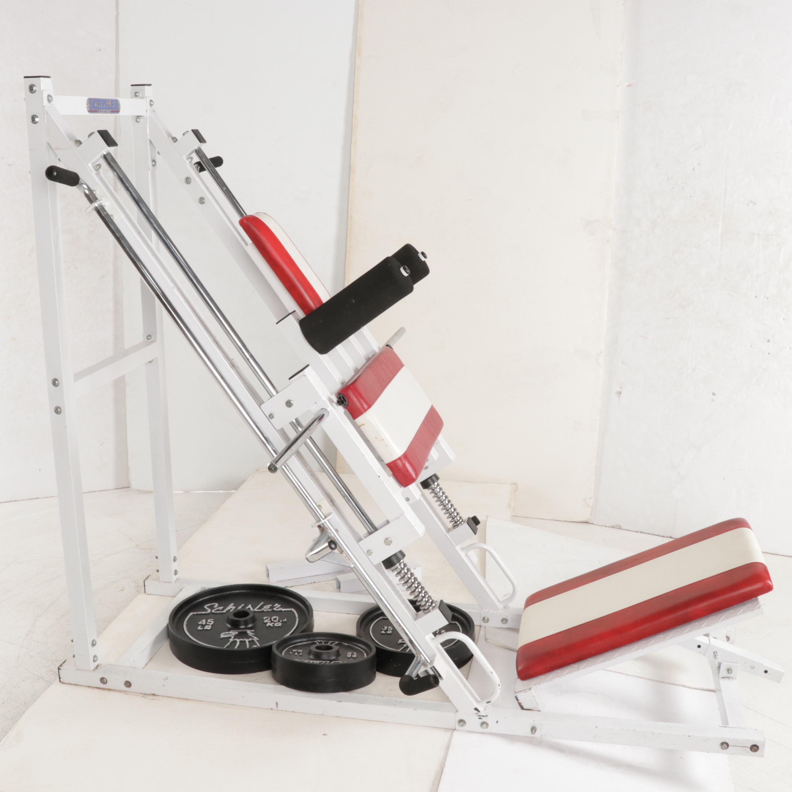 Schisler 45 Degree Hack Squat Leg Press Machine with Weight Plates | EBTH