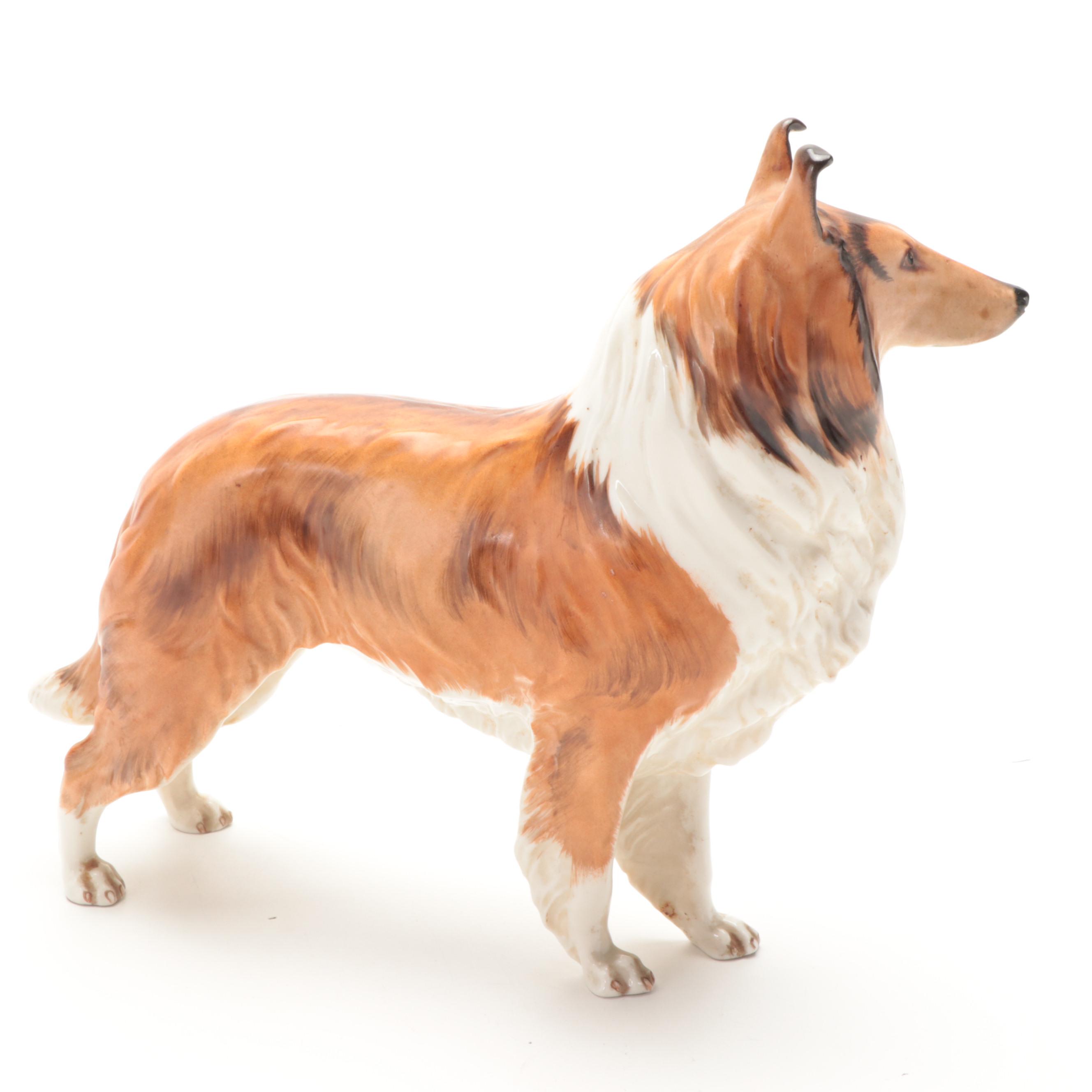 Boehm Rough Coated Collie Porcelain Figurine with Lladró English Setter ...