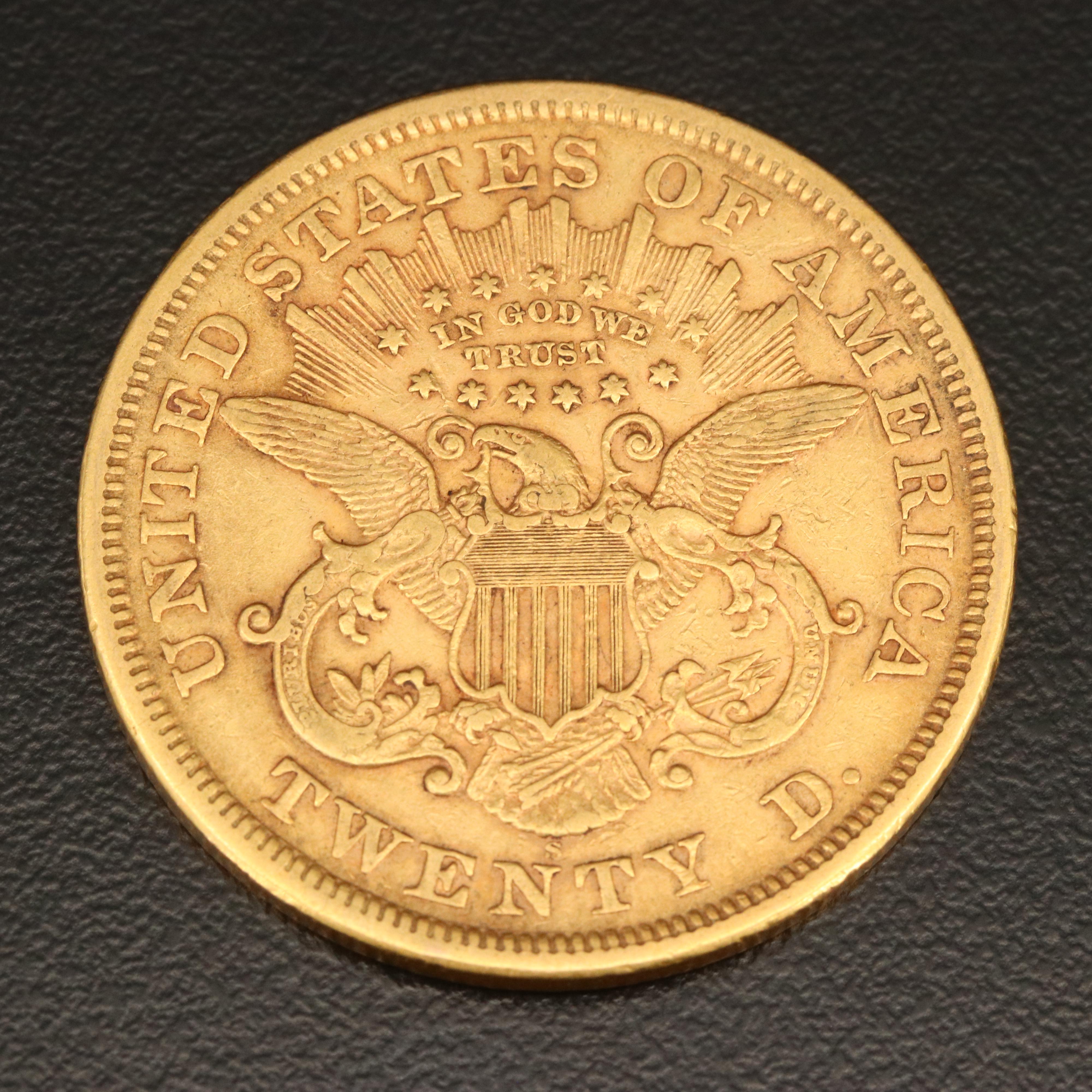 1867-S Liberty Head $20 Gold Coin | EBTH