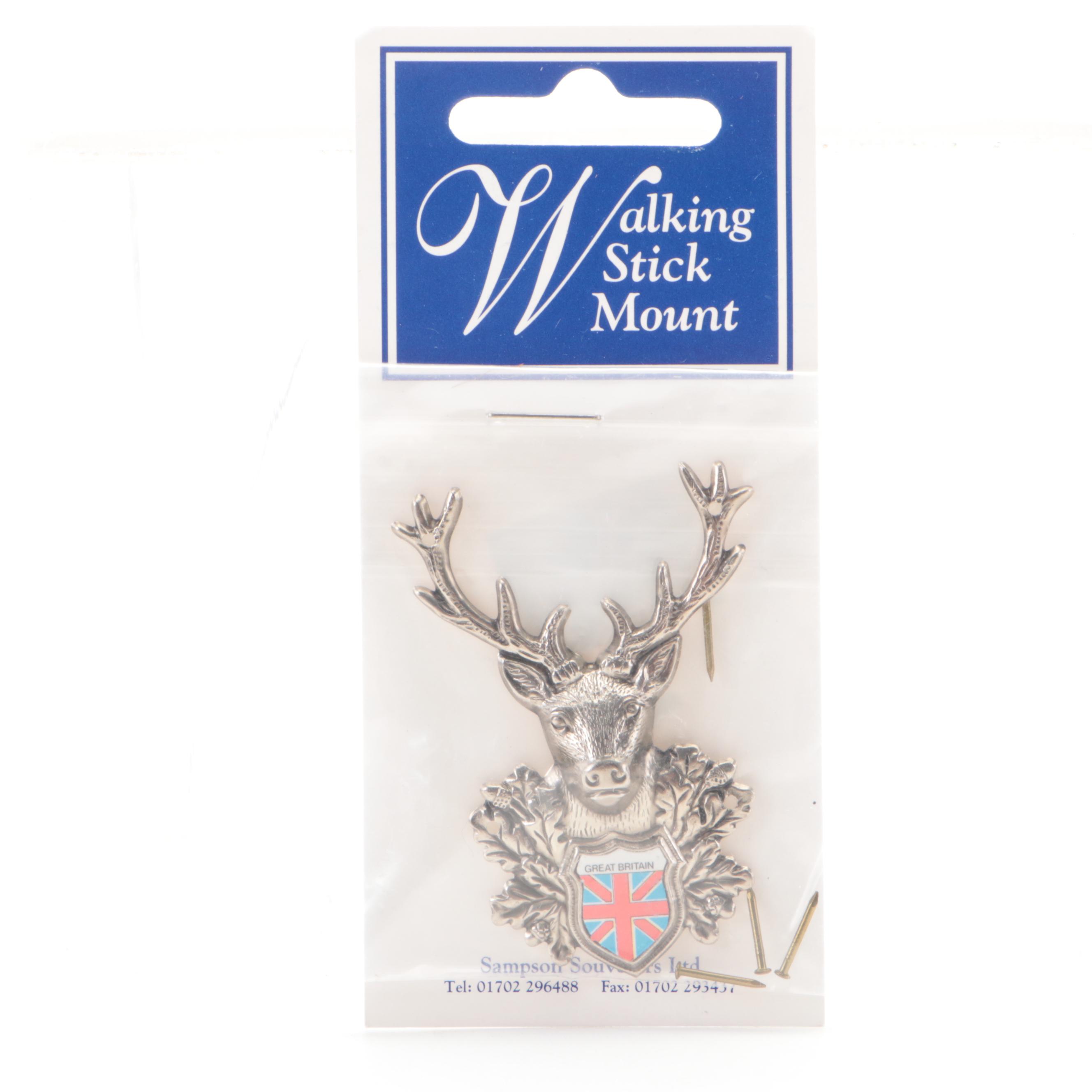 Sampson Souvenirs Brass and Metal Walking Stick Mount Medallions and ...