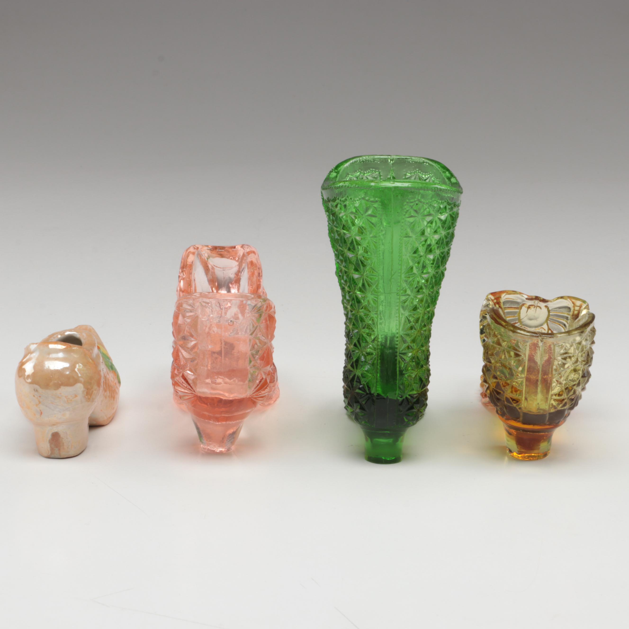 Porcelaine de Pairs and Other Pressed Glass and Ceramic Shoes, 20th ...