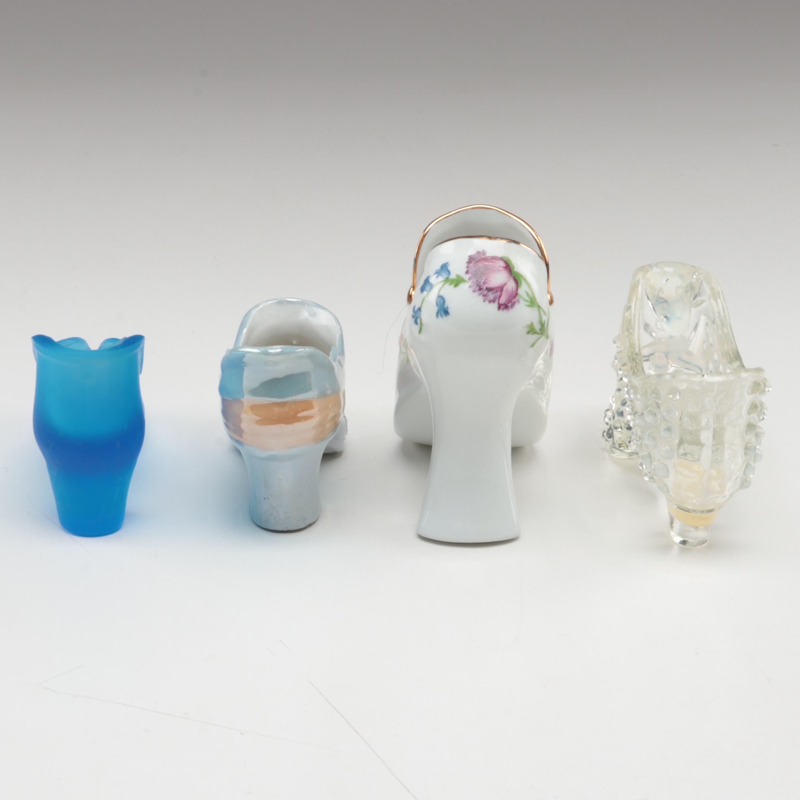 Porcelaine de Pairs and Other Pressed Glass and Ceramic Shoes, 20th ...