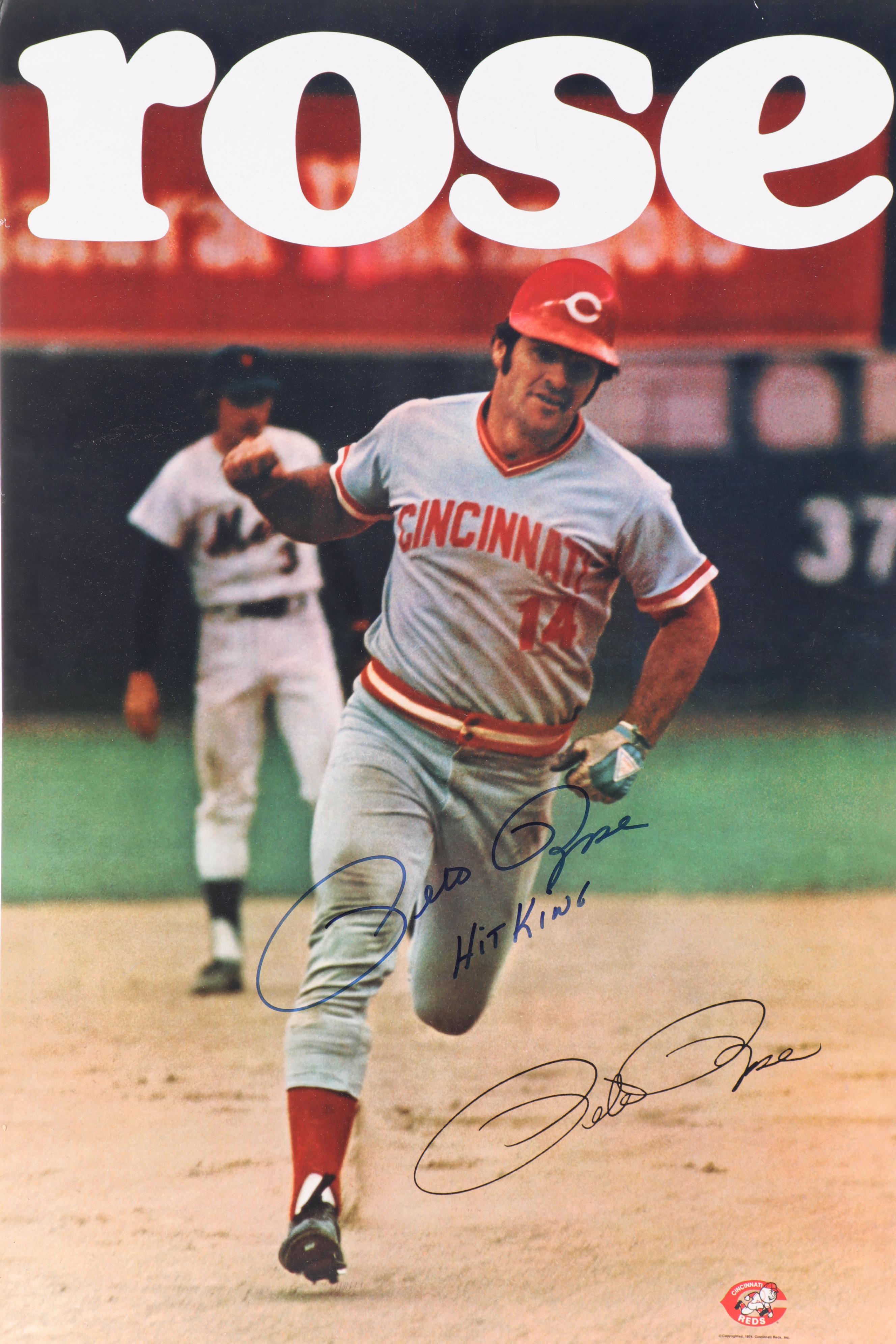1974 Pete Rose Autographed Poster | EBTH