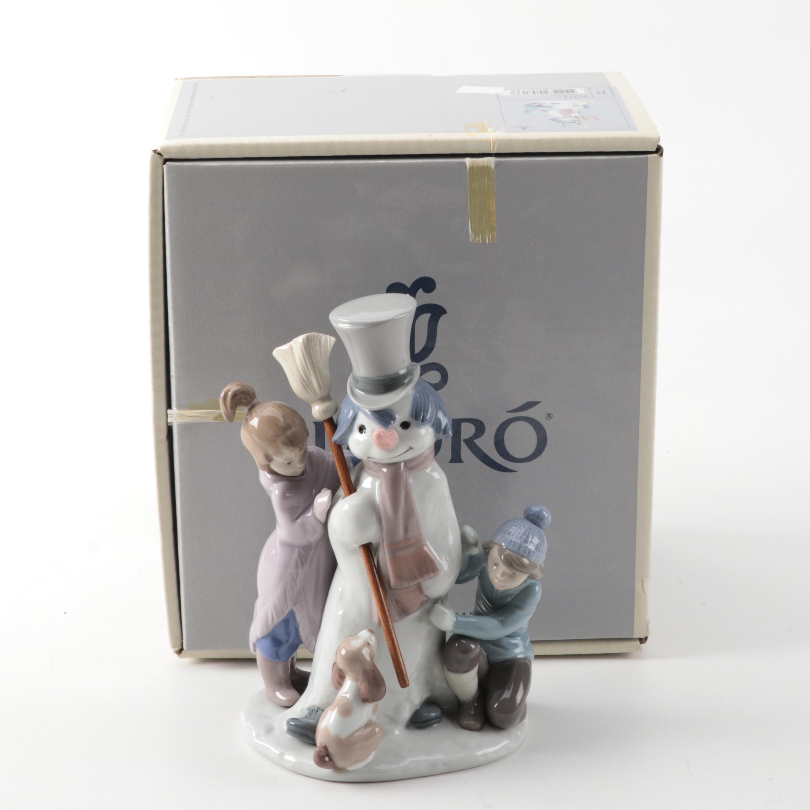 Lladró "The Snowman" Porcelain Figurine Designed by Francisco Catalá | EBTH